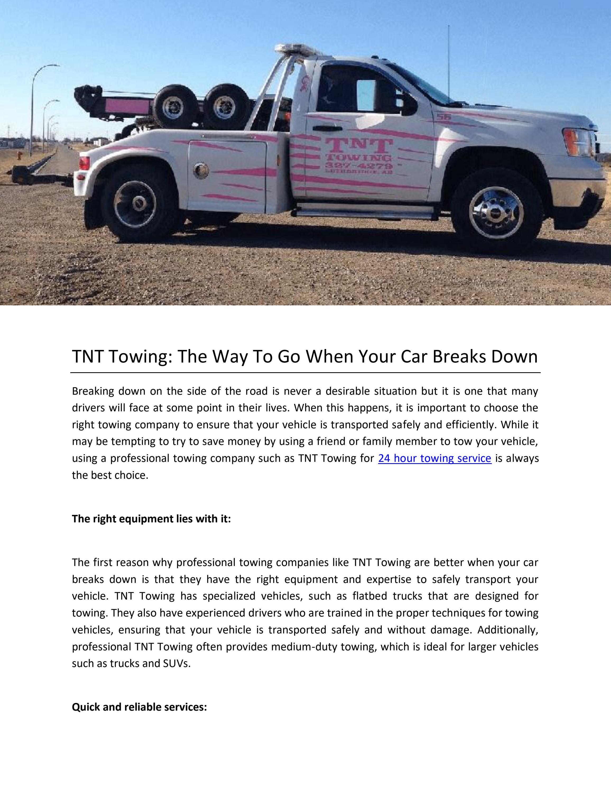 TNT Towing: The Way To Go When Your Car Breaks Down by TNT Towing - Issuu