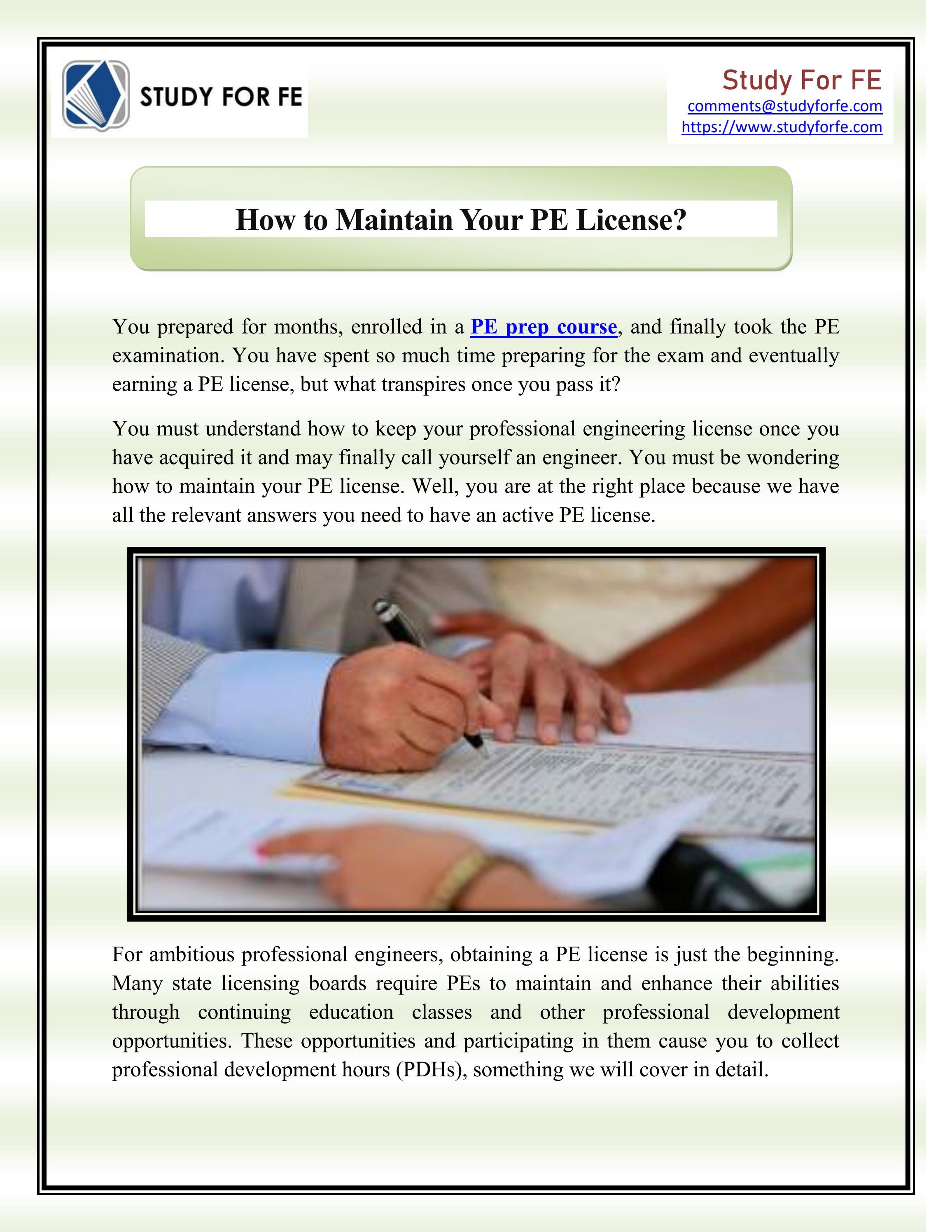 How to Maintain Your PE License by Wasim Asghar - Issuu
