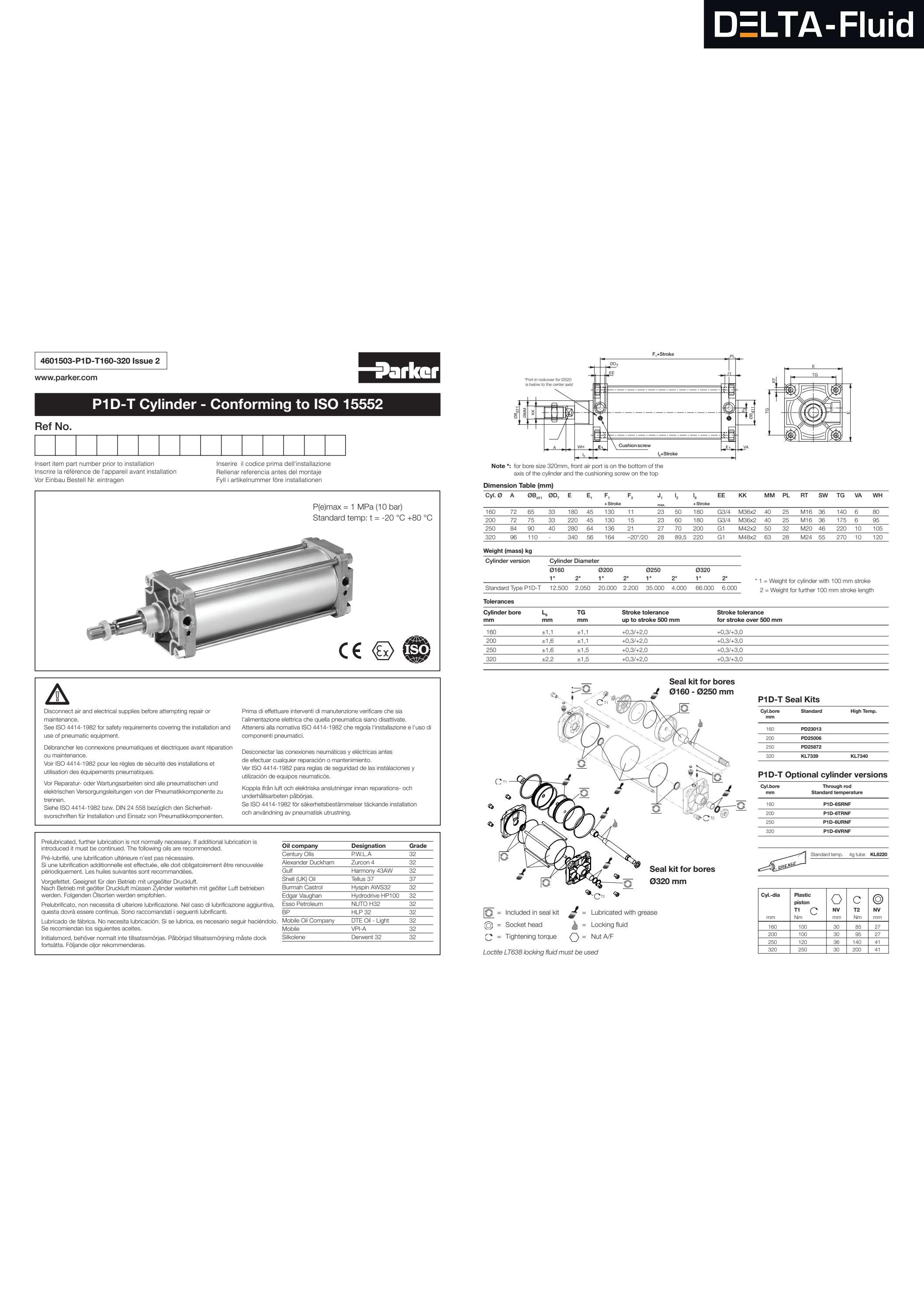 Installation Leaflet P1D T Cylinder by deltafluid - Issuu