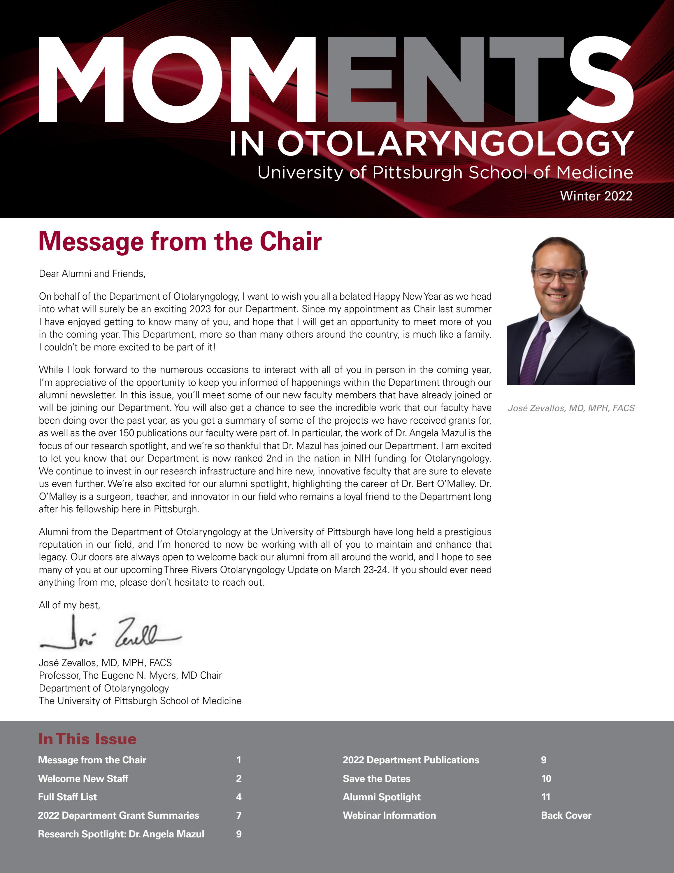 MomENTs in Otolaryngology, Winter 2023 by Eye & Ear Foundation of Pittsburgh - Issuu