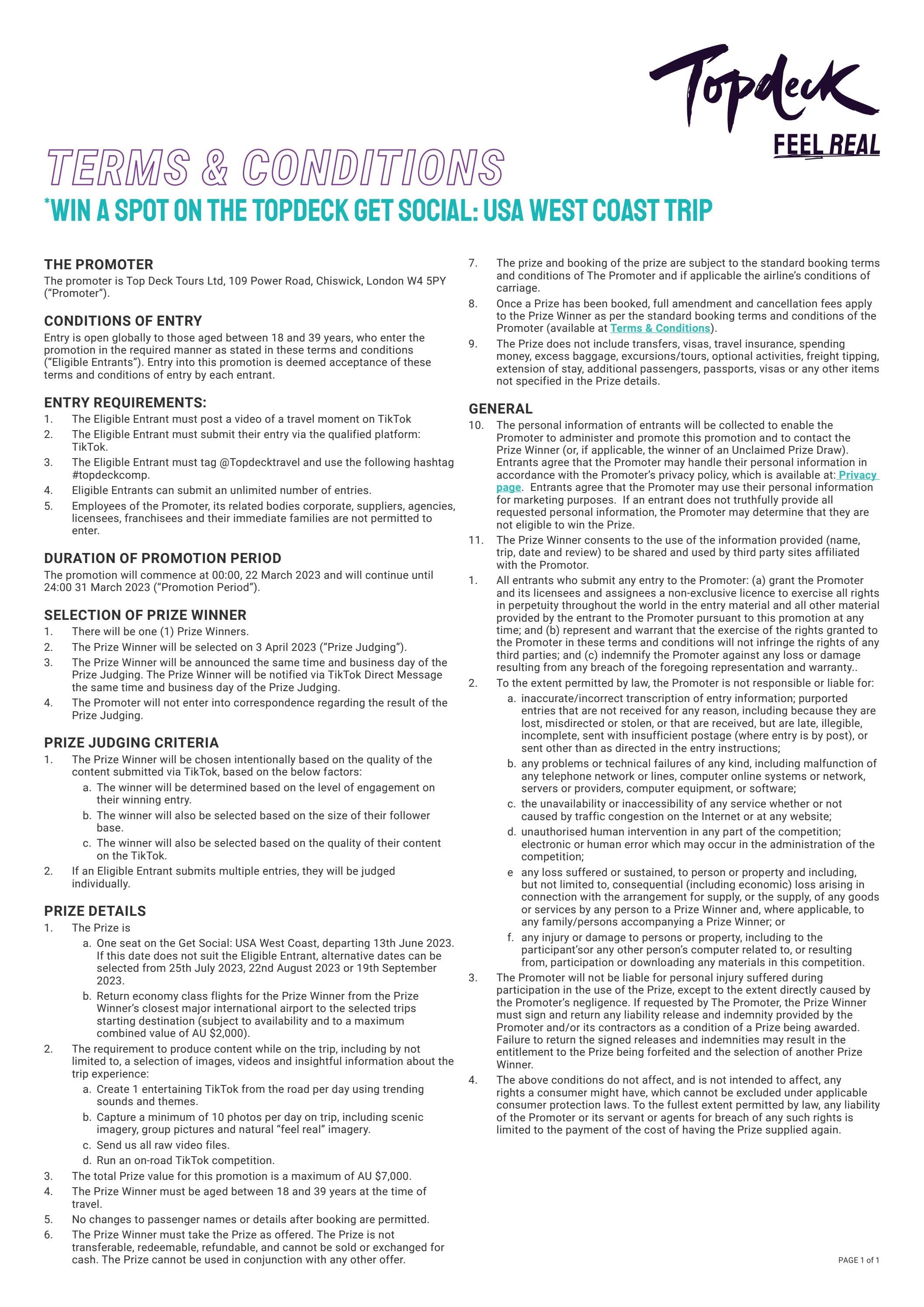 Topdeck Competition (USA West Coast) Terms and Conditions by Topdeck ...