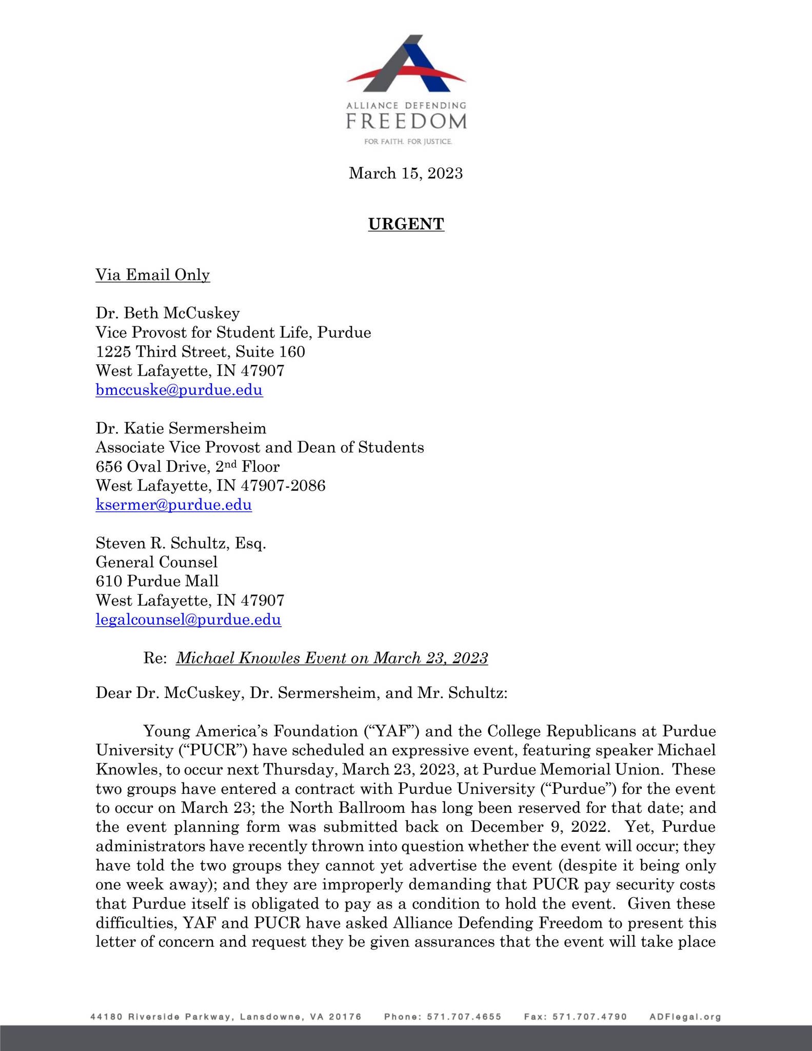 Purdue Letter - March 15 by Young America's Foundation - Issuu
