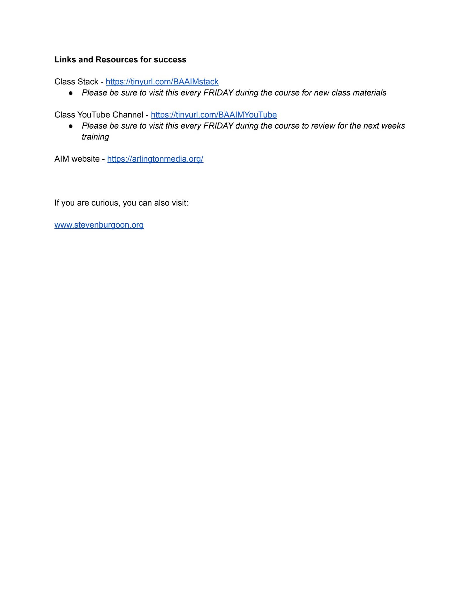 BAAIM Links and Resources for Success by Steven Burgoon - Issuu