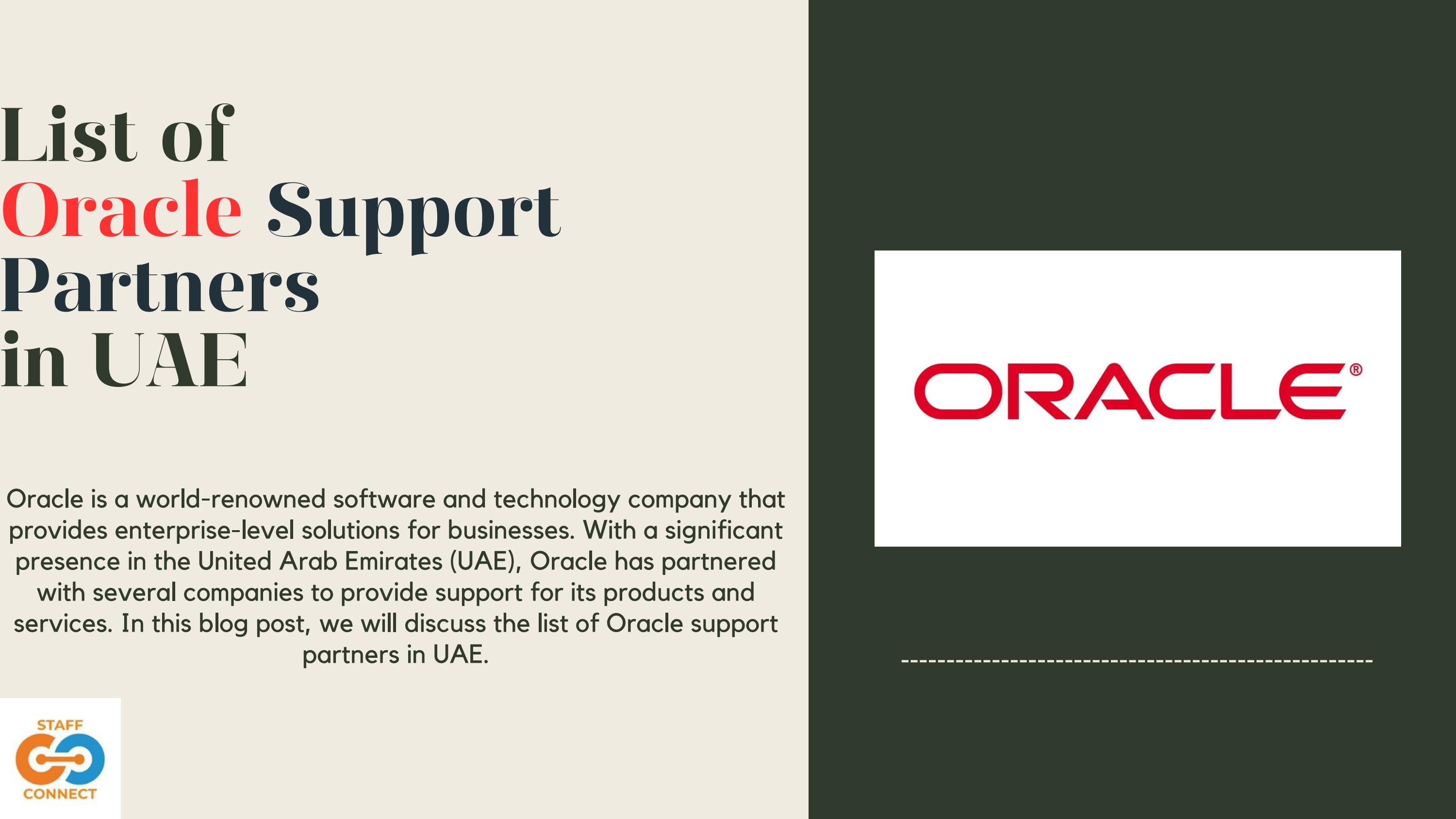 List of Oracle Support Partners in UAE by staffconnect - Issuu