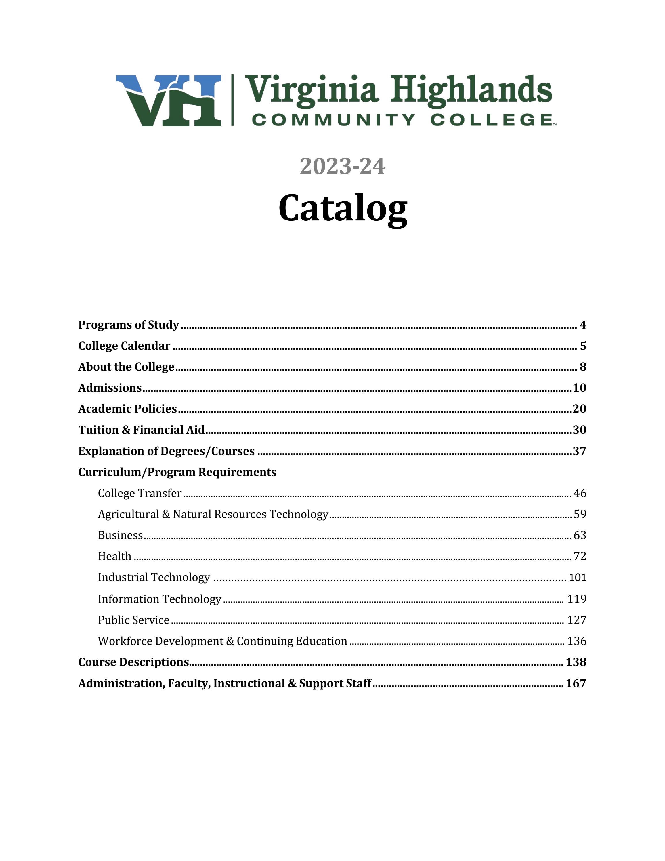 VHCC - Catalog 2023-2024 by Virginia Highlands Community College - Issuu
