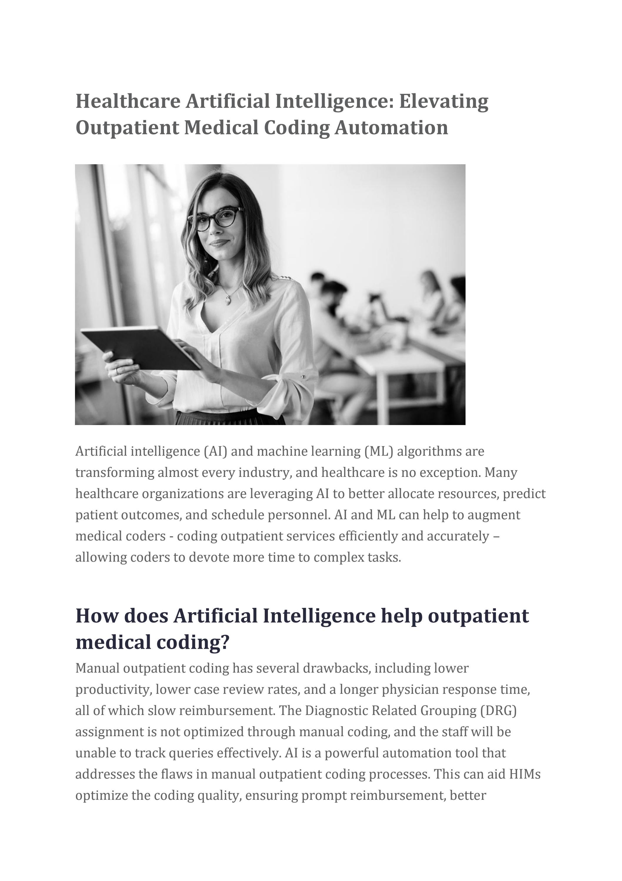 Healthcare Artificial Intelligence: Elevating Outpatient Medical Coding ...