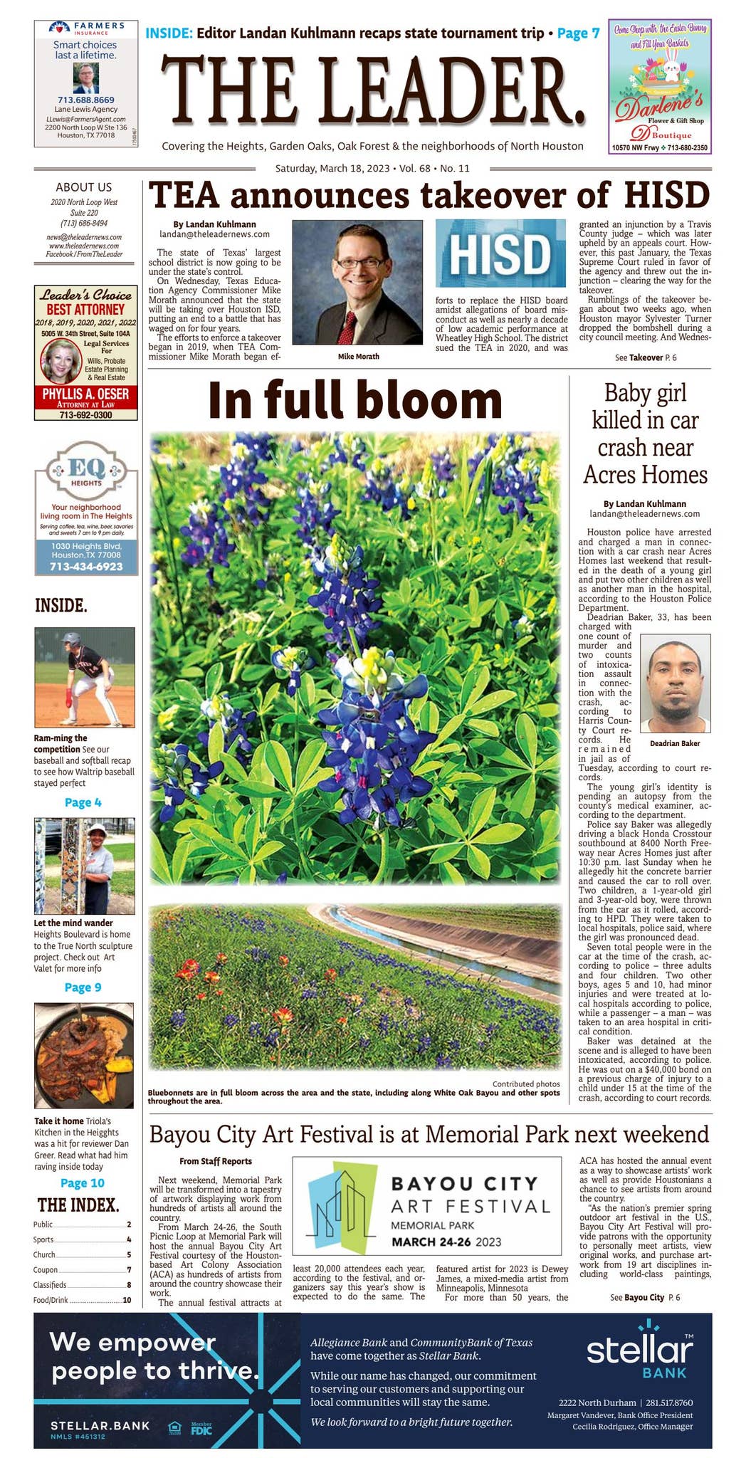 The 03-18-23 Edition of The Heights Leader by Street Media - Issuu