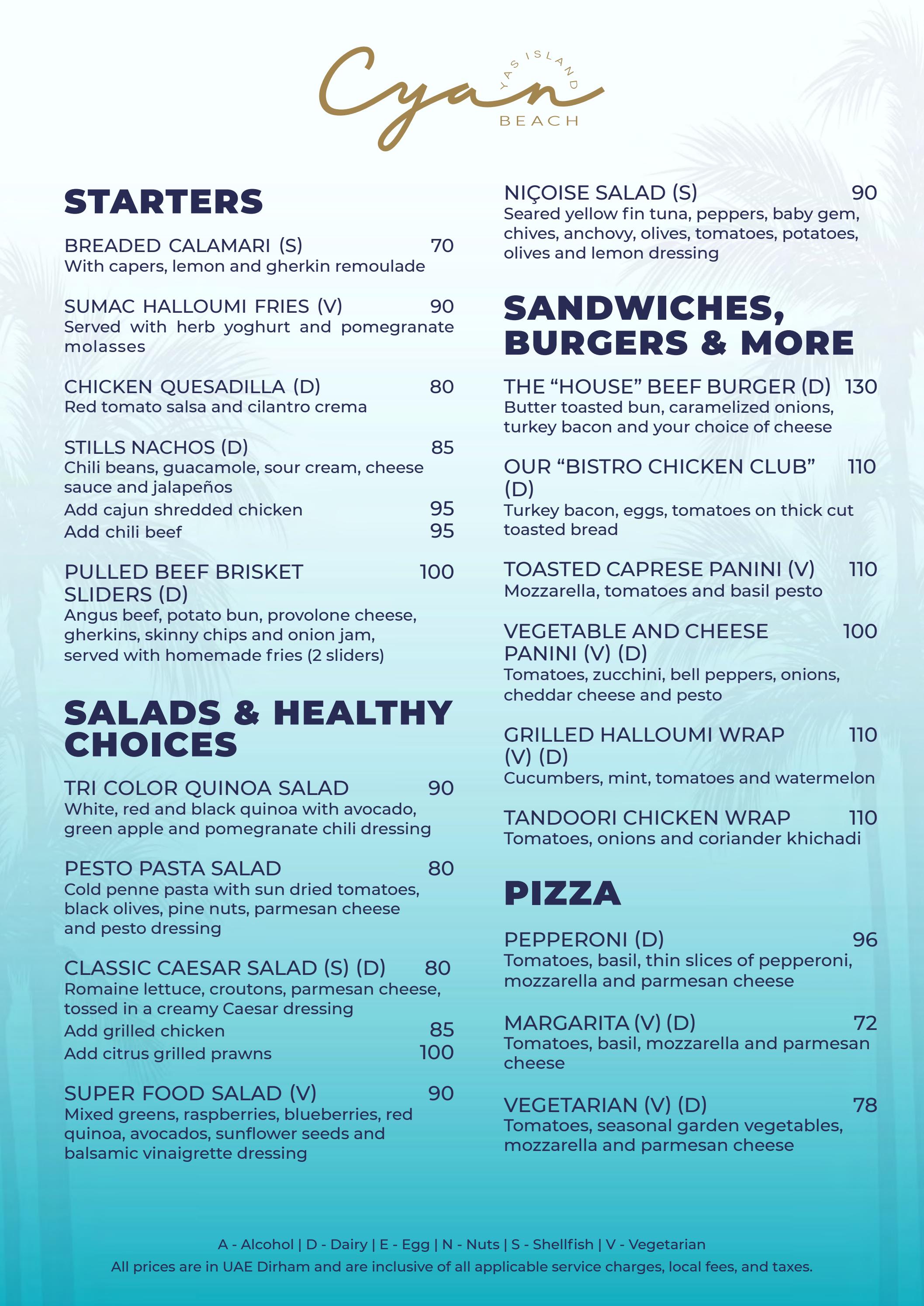 Cyan Beach - Menu by Yas Plaza Hotels - Issuu