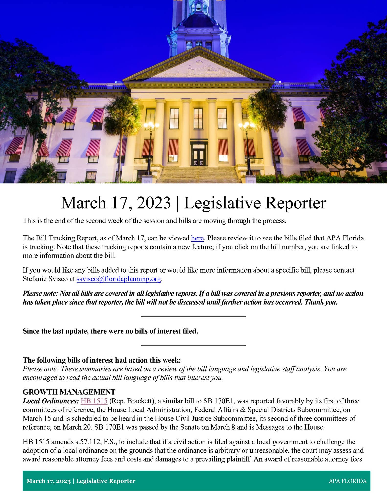 Legislative Reporter | March 17, 2023 by APA Florida - Issuu