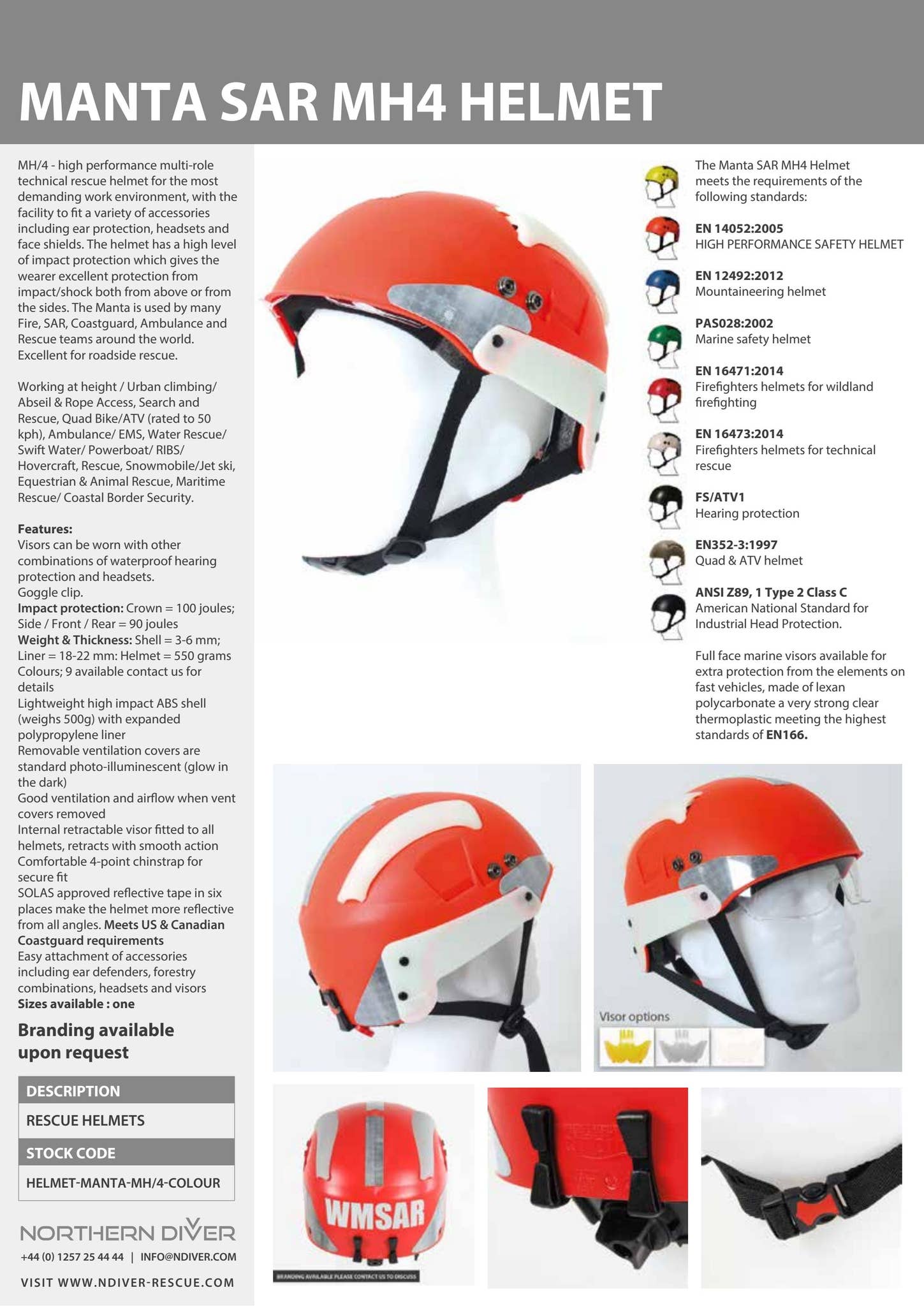 Manta MH4 Helmet Datasheet by Northern Diver UK - Issuu