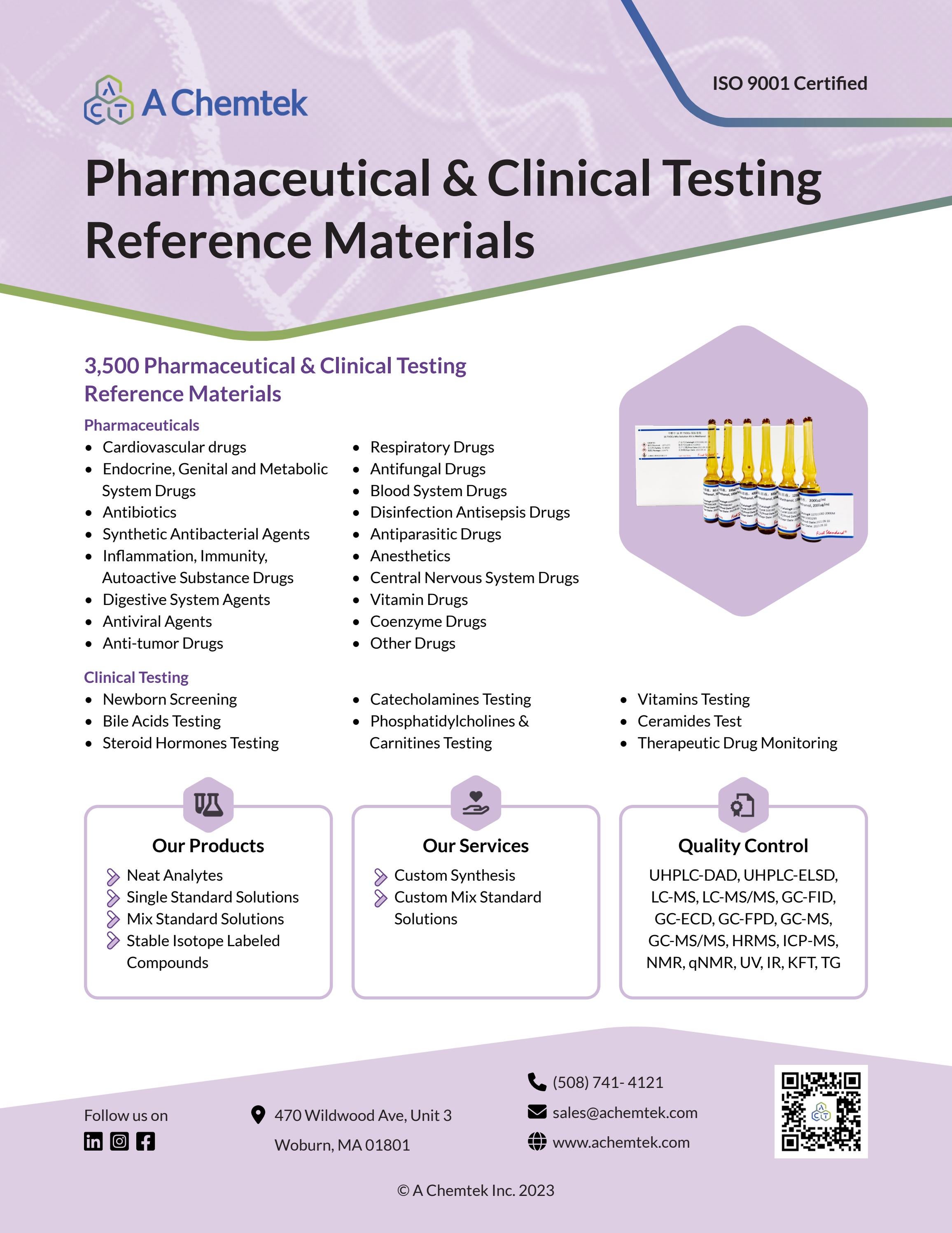 Pharmaceutical & Clinical Testing Reference Materials by A Chemtek Inc ...