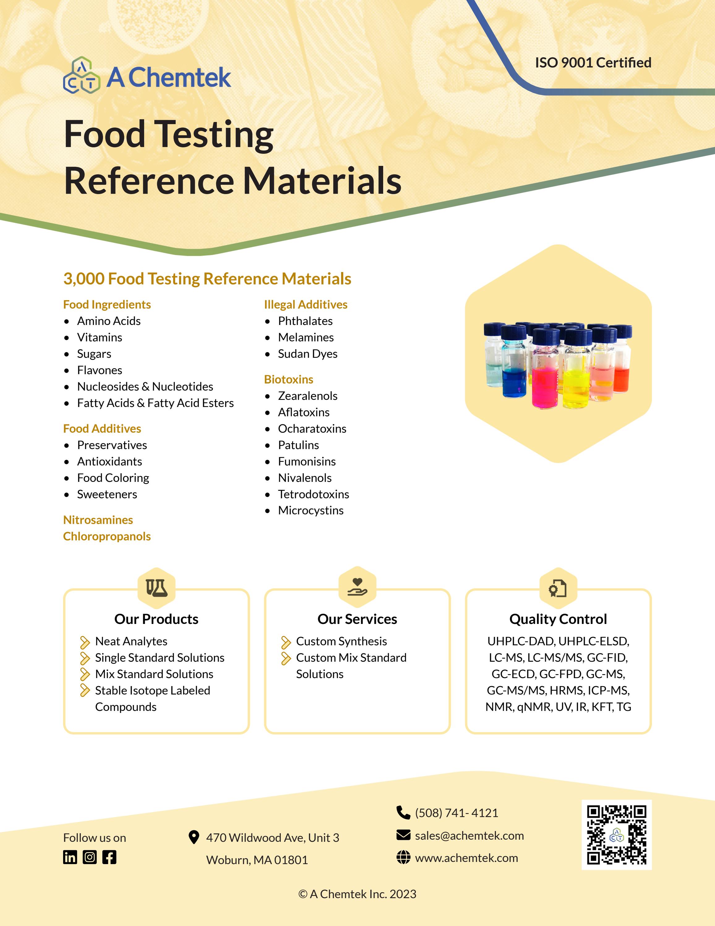Food Testing Reference Materials by A Chemtek Inc - Issuu