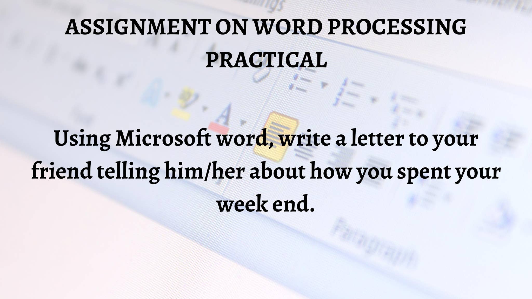 ASSIGNMENT ON WORD PROCESSING PRACTICAL by Gra chef - Issuu
