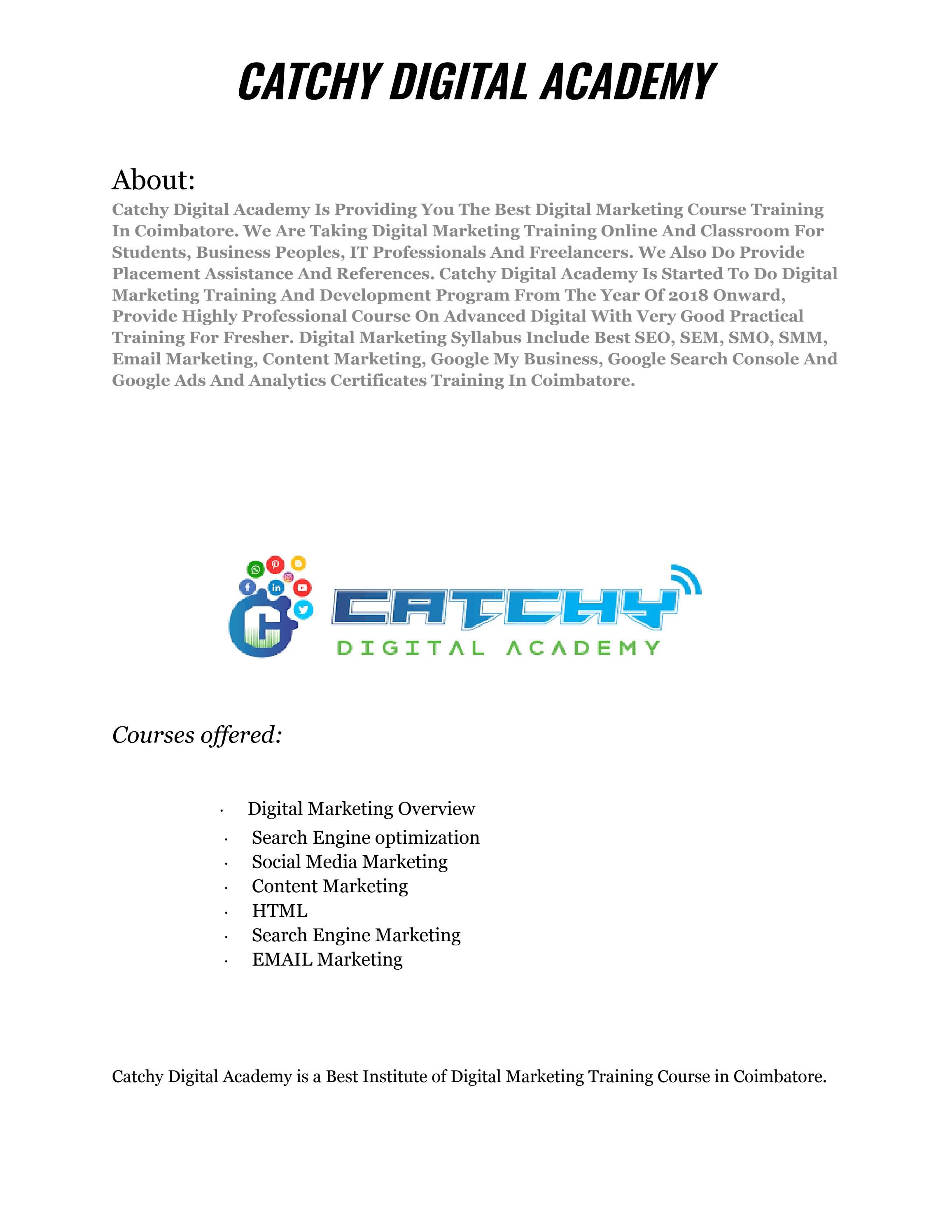 My first document by Catchy DIgital Academy - Issuu