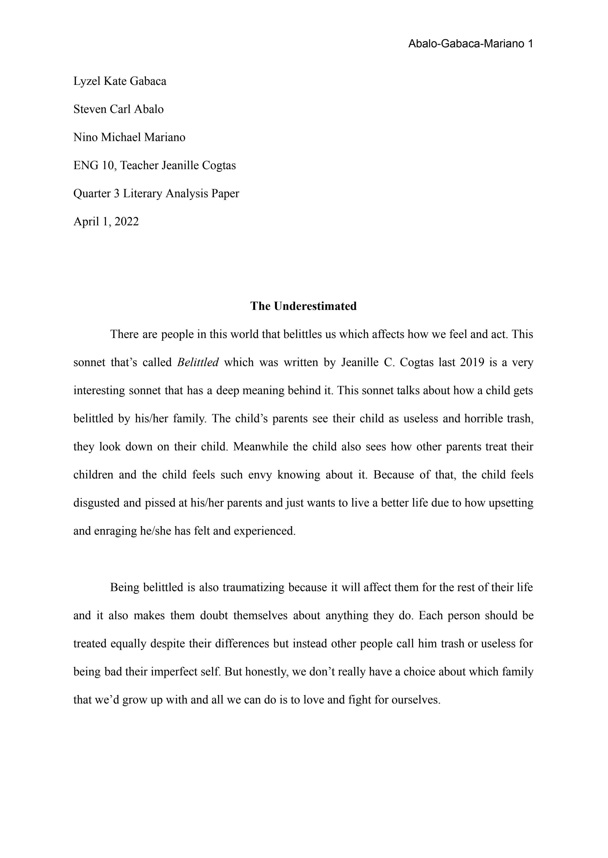 THE UNDERESTIMATED by Academique - Issuu