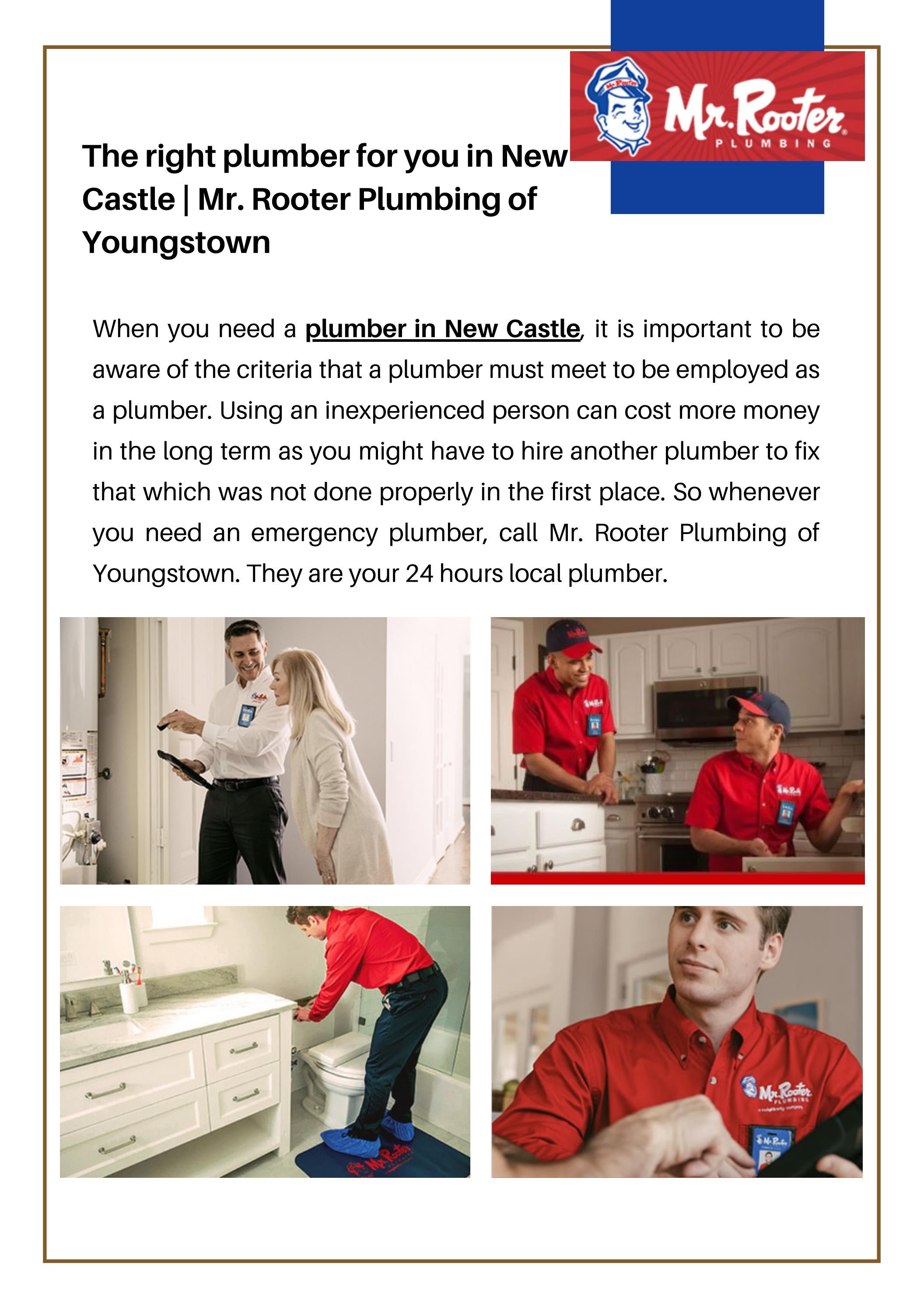 The right plumber for you in New Castle | Mr. Rooter Plumbing of ...