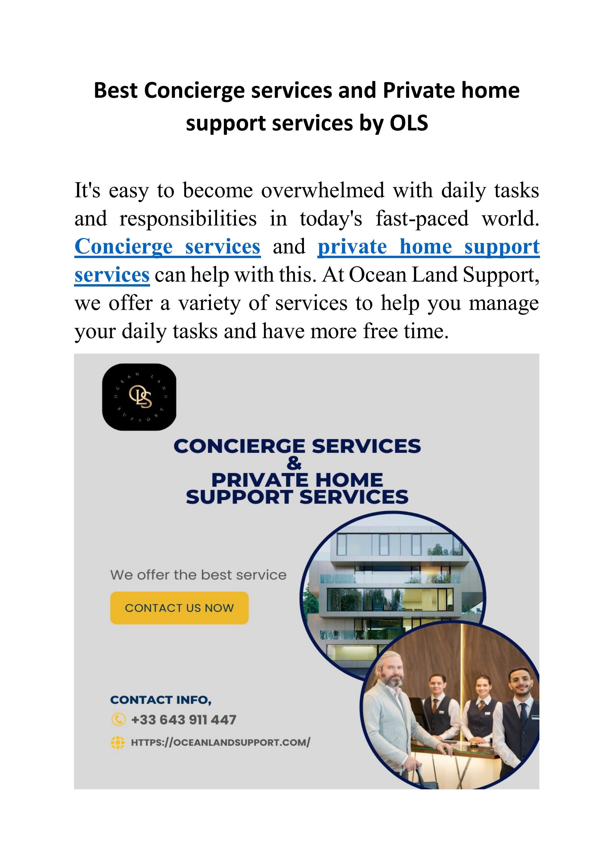 Best Concierge services and Private home support services by OLS by ...