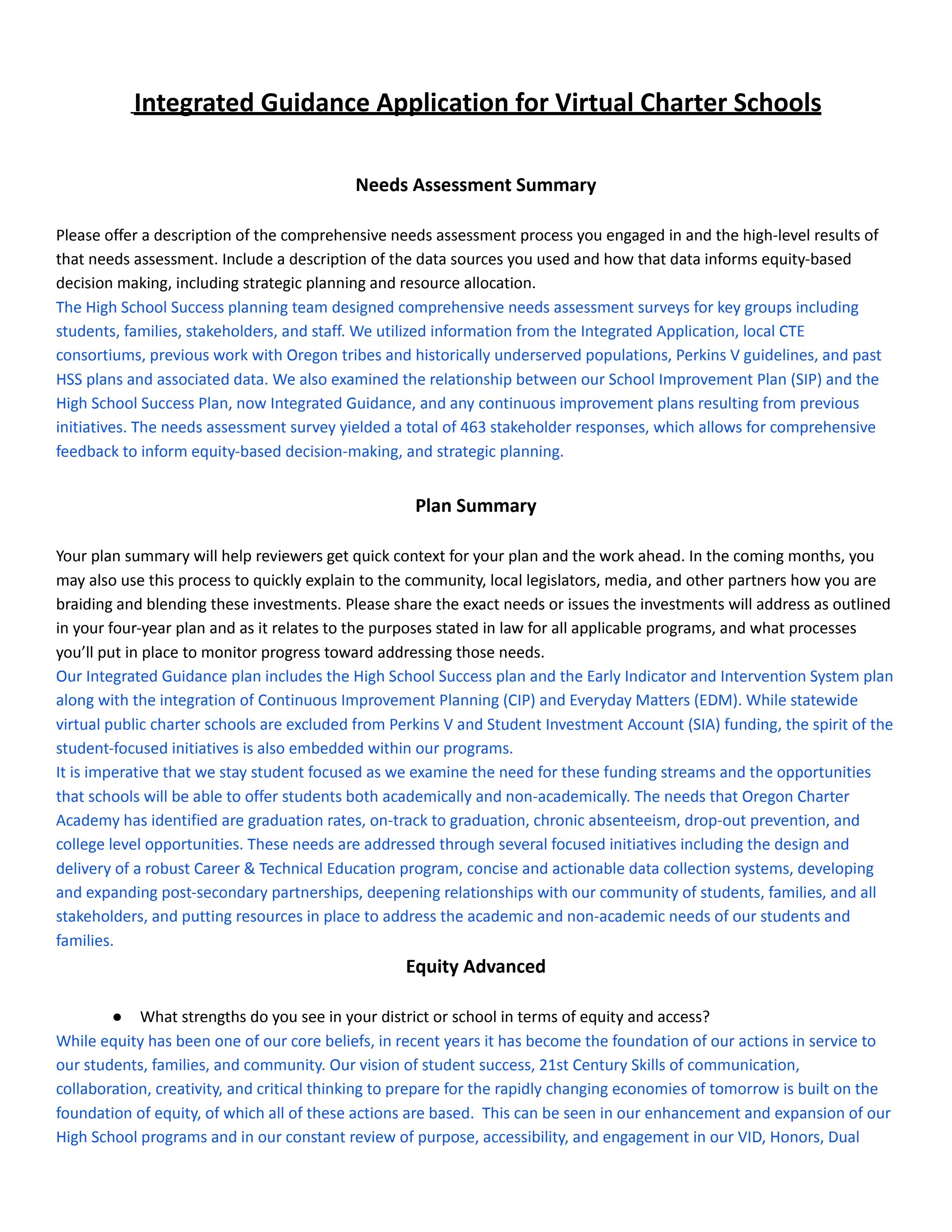 Integrated Guidance Application for Virtual Charter Schools by Beau ...