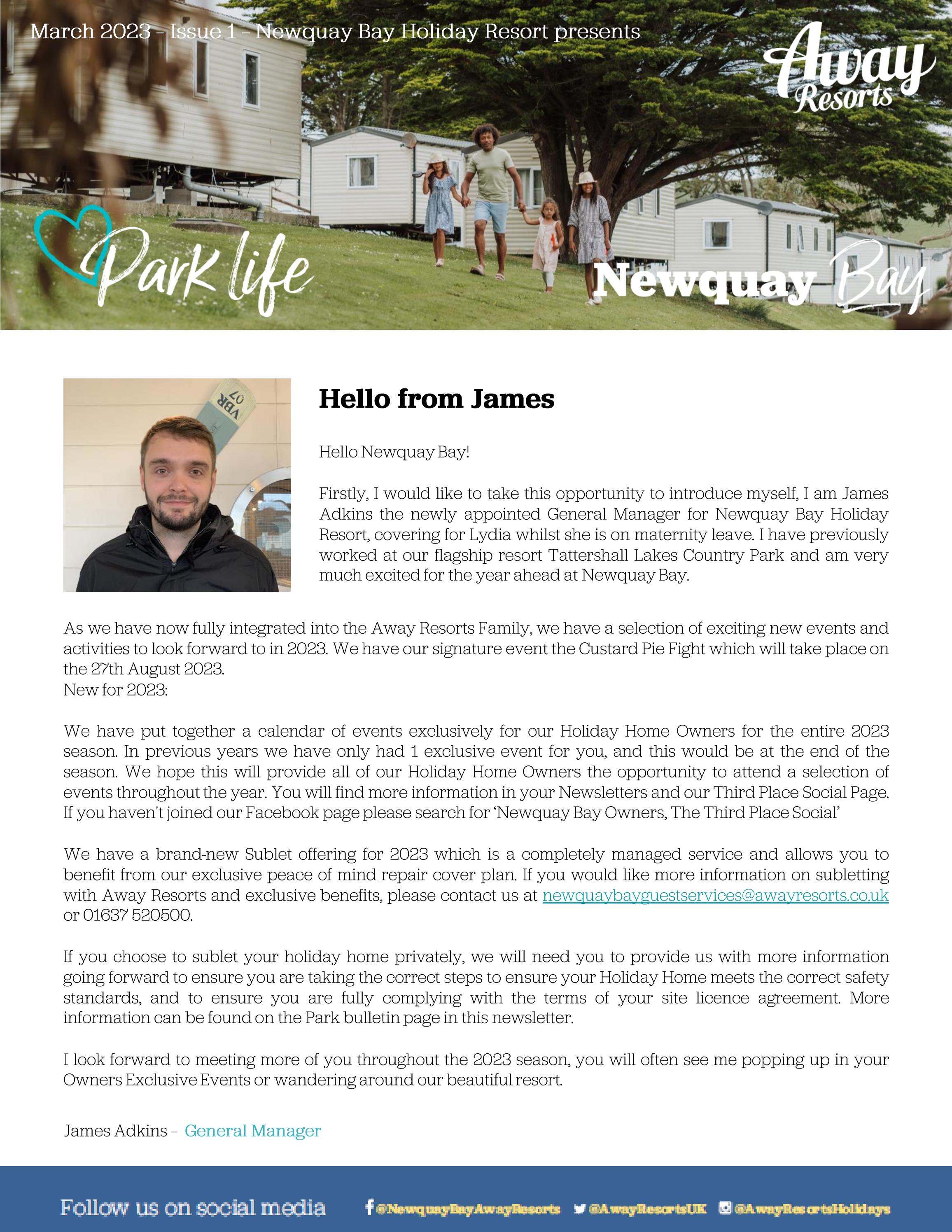Newquay Bay Newsletter - March 2023 by Away Resorts - Issuu