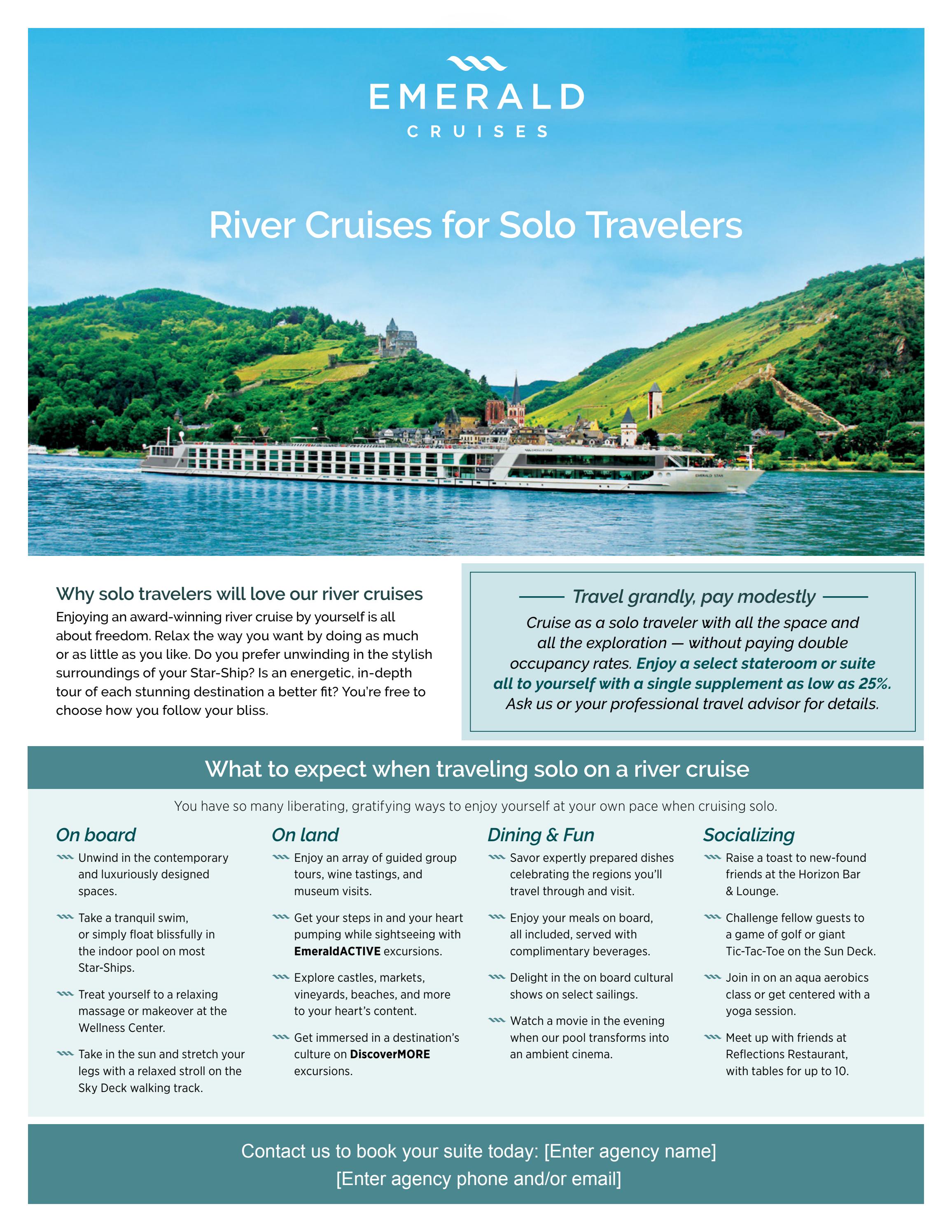 Emerald Cruises Solo Travelers Flyer-River Cruises by Scenic & Emerald ...
