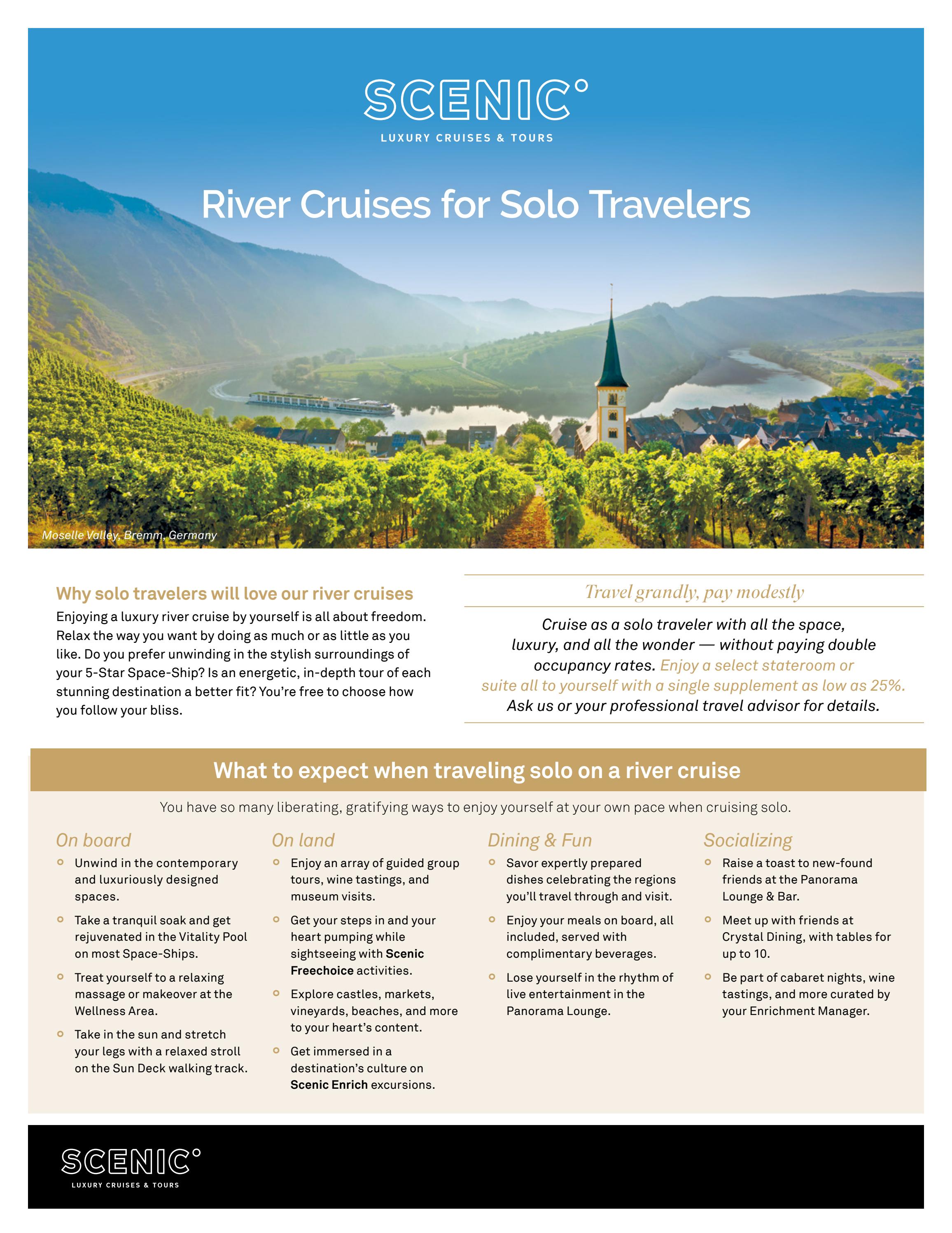 Scenic Solo Travelers Flyer - River and OceanCruises by Scenic ...