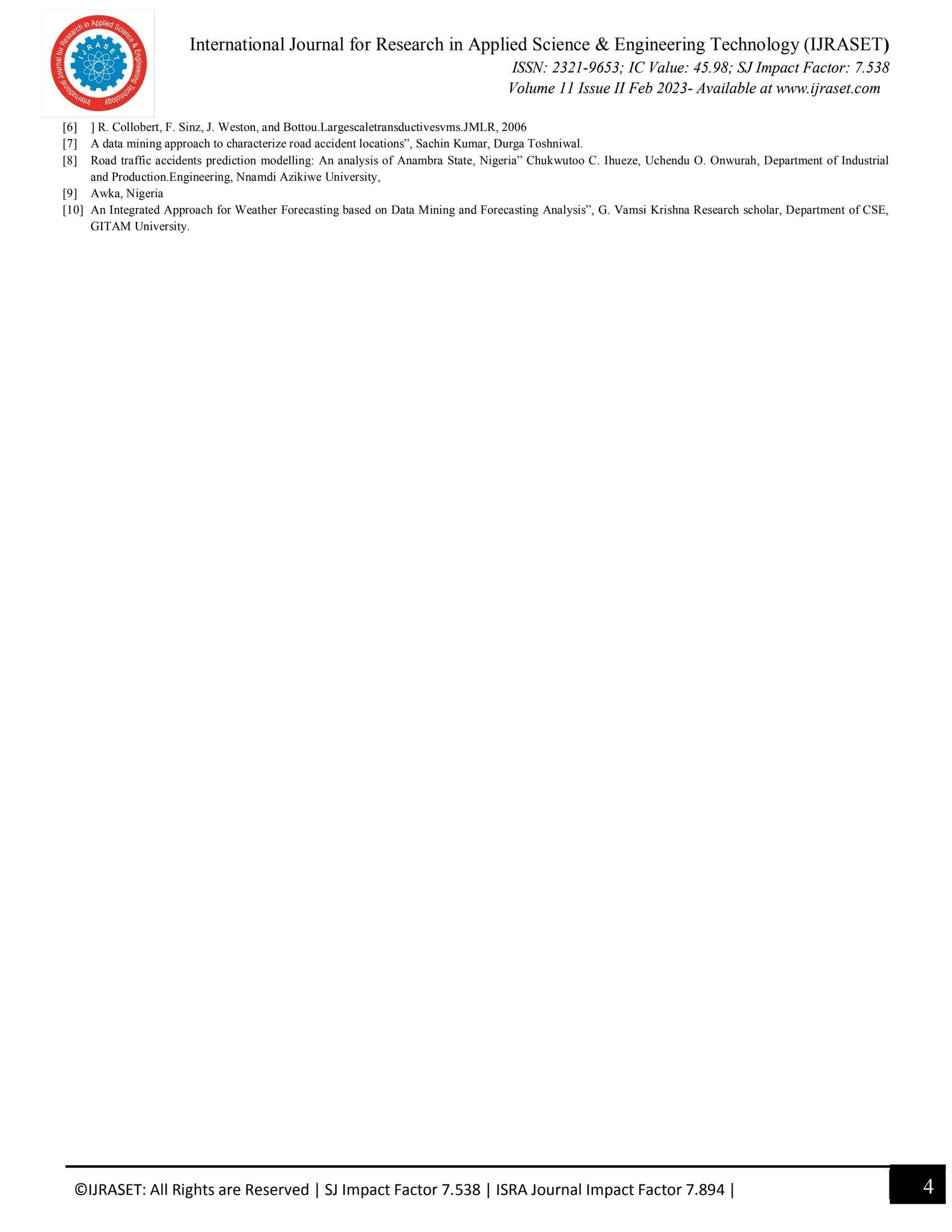 Road Accident Prediction Model Using Machine Learning by IJRASET - Issuu