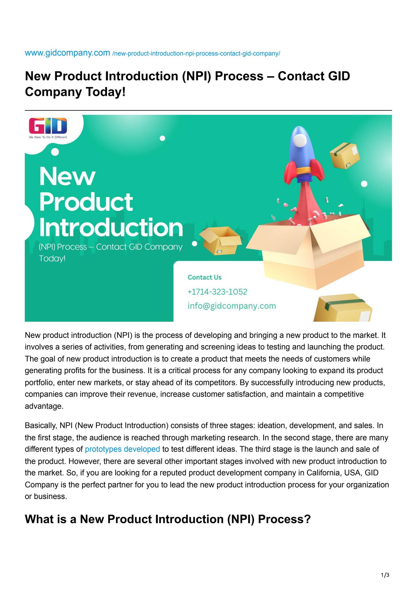 New Product Introduction (NPI) Process – Contact GID Company Today! by ...