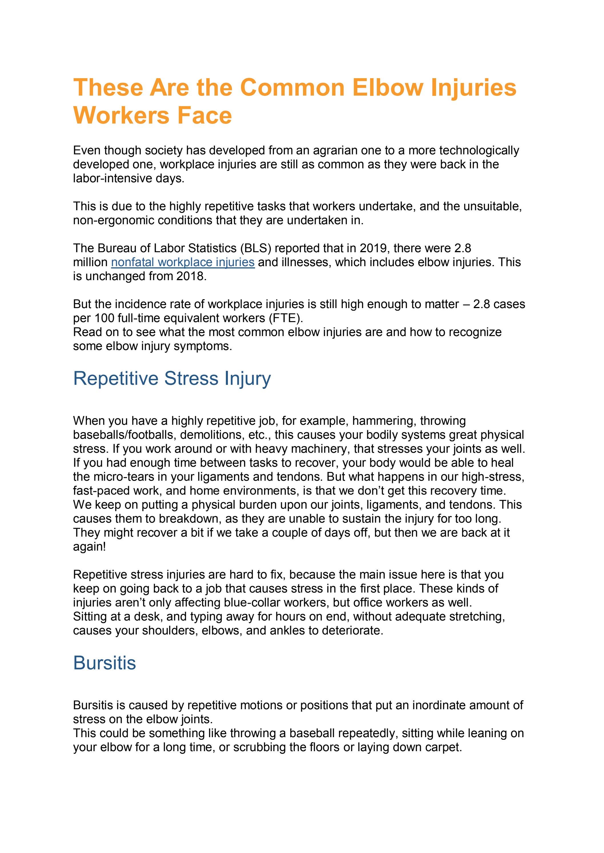 These Are the Common Elbow Injuries Workers Face by oreenolivia968 - Issuu