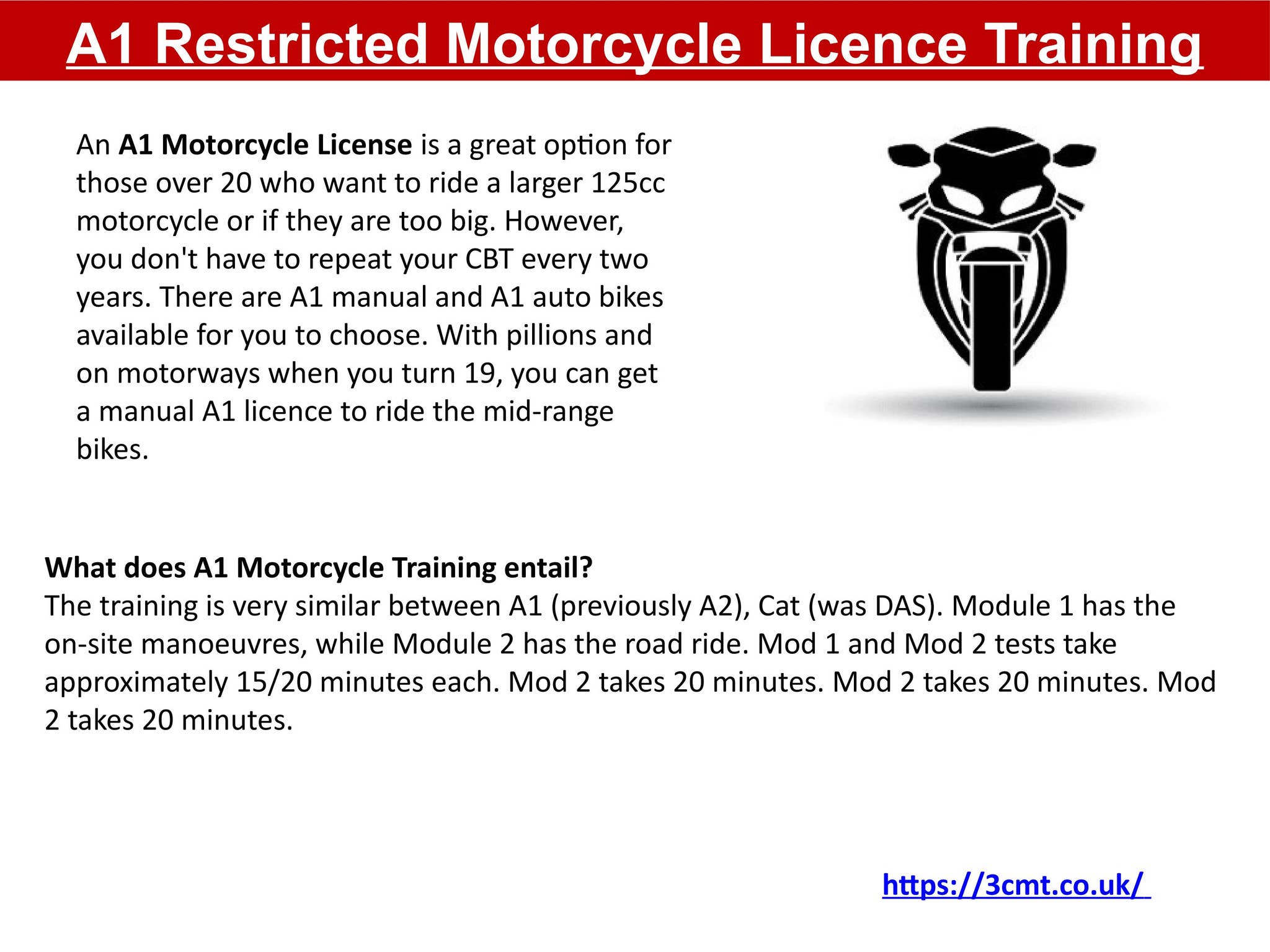 A1 Restricted Motorcycle Licence Training by 3cmt.counties - Issuu