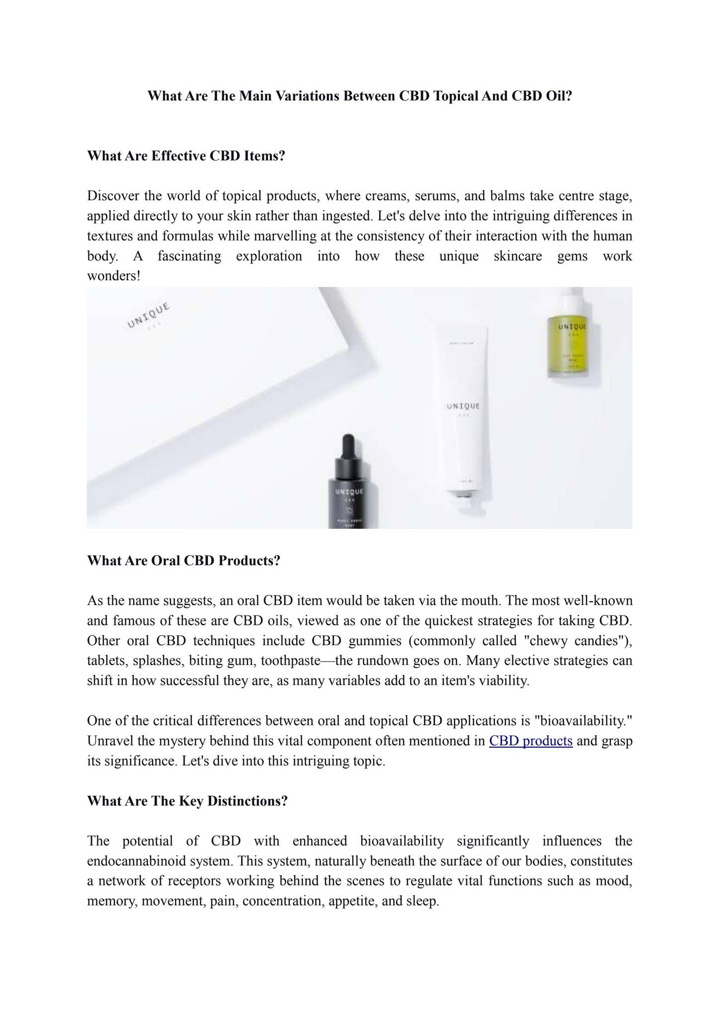 What Are The Main Variations Between CBD Topical And CBD Oil by Unique ...