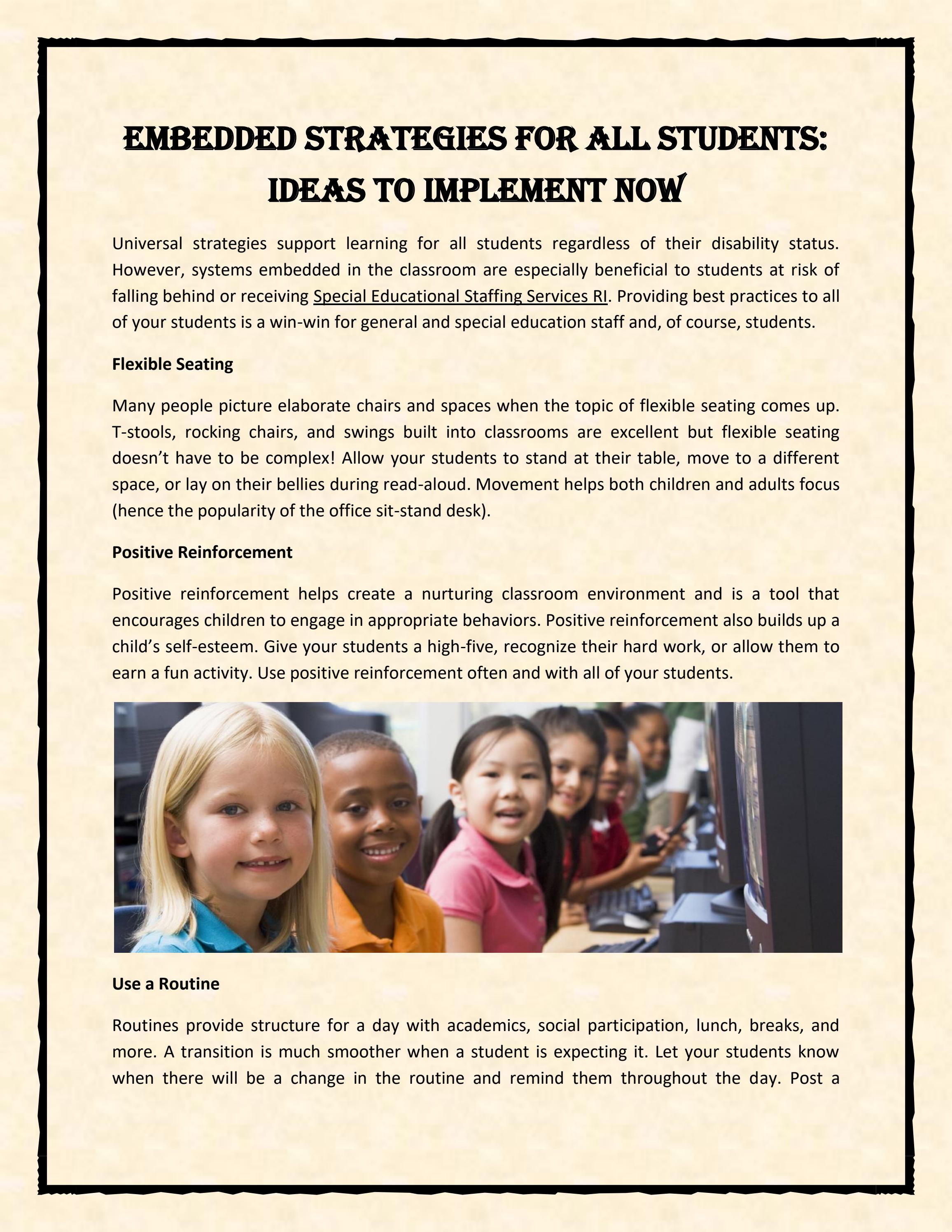 Embedded Strategies For All Students Ideas To Implement Now By CBS