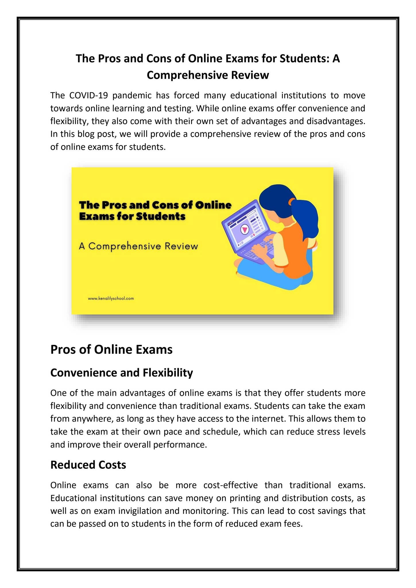 The Pros and Cons of Online Exams for Students A Comprehensive Review ...