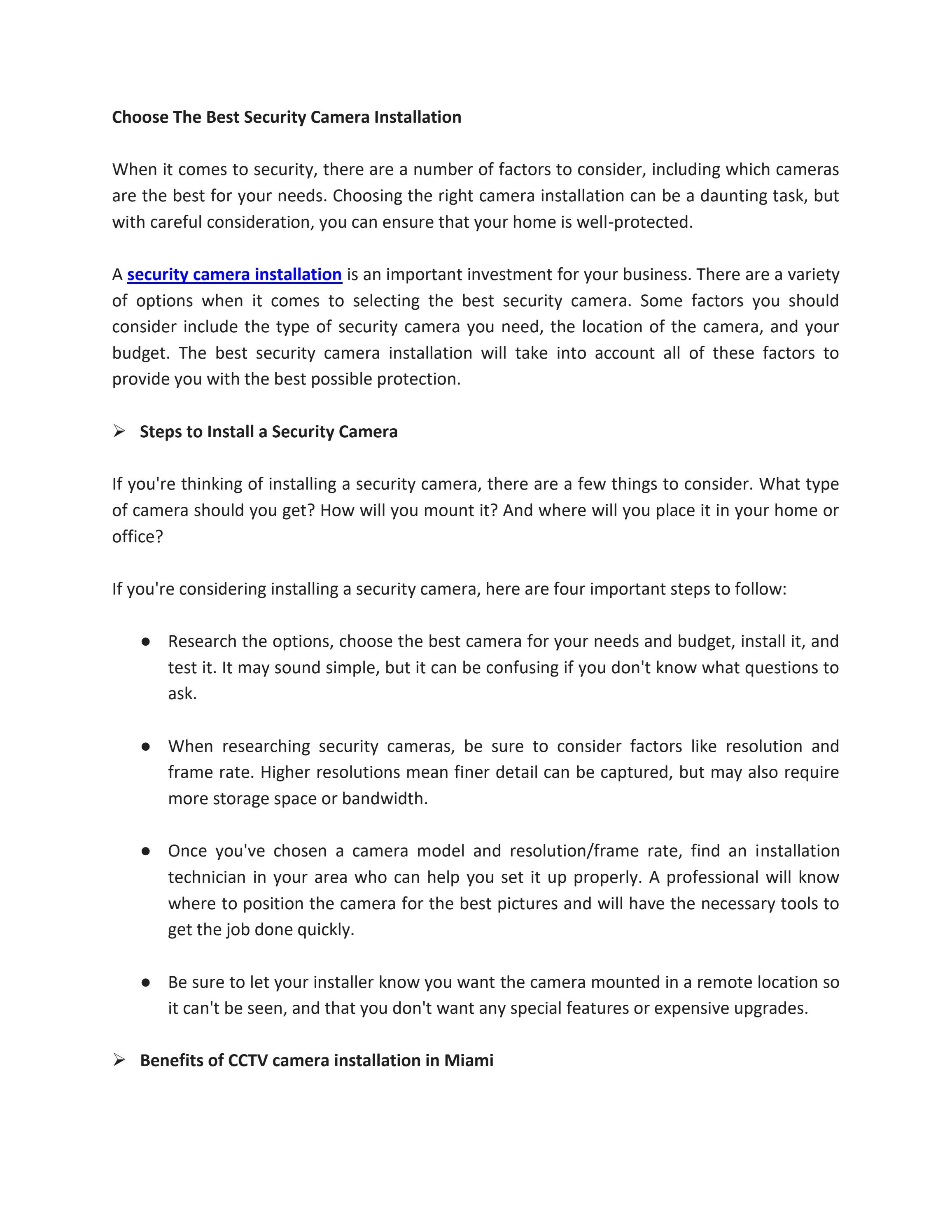 Choose The Best Security Camera Installation by Security Camera ...