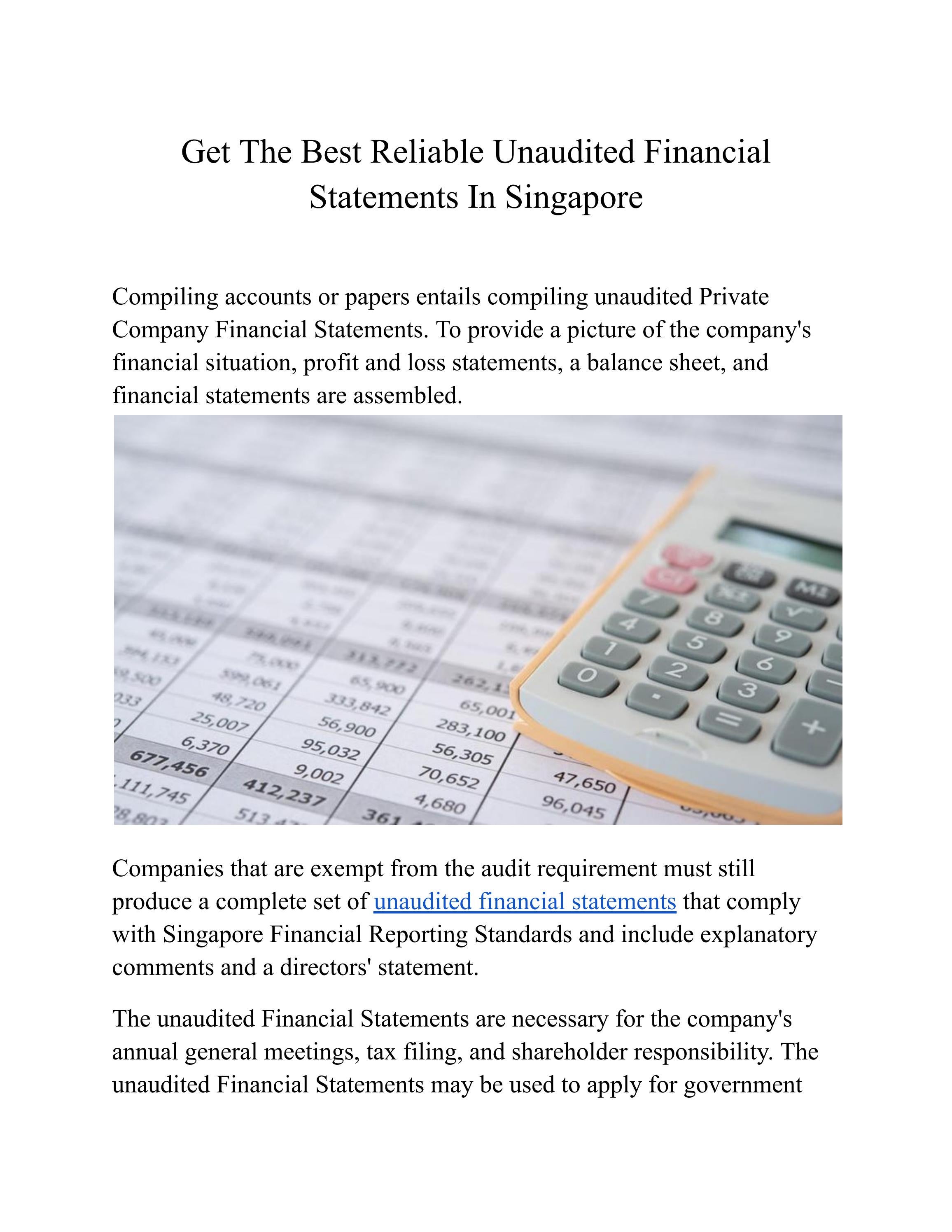 Unaudited Financial Statements by Rakesh Kumar - Issuu