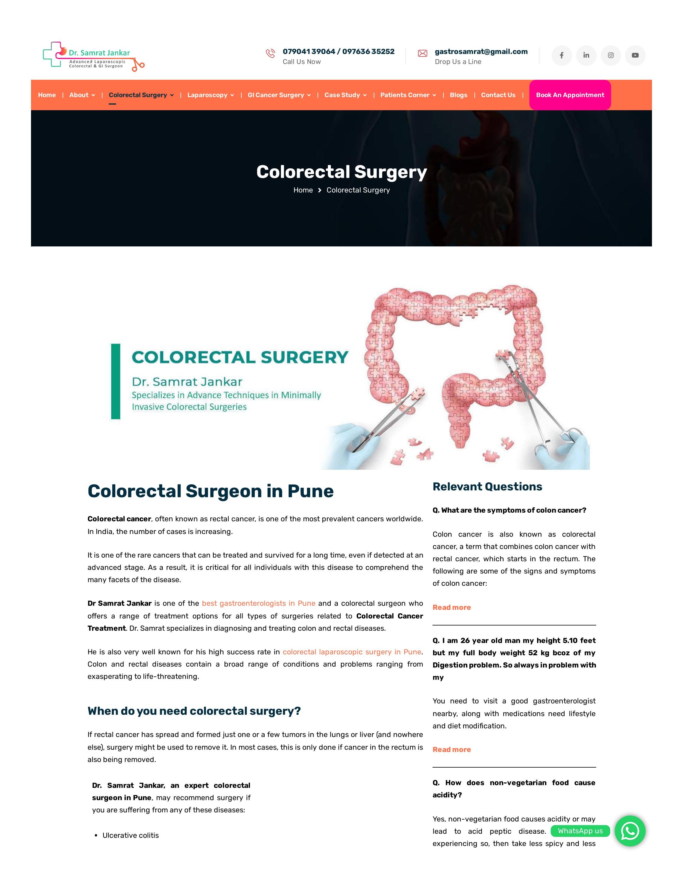 Colorectal Cancer Treatment In Pune Dr Samrat Jankar By