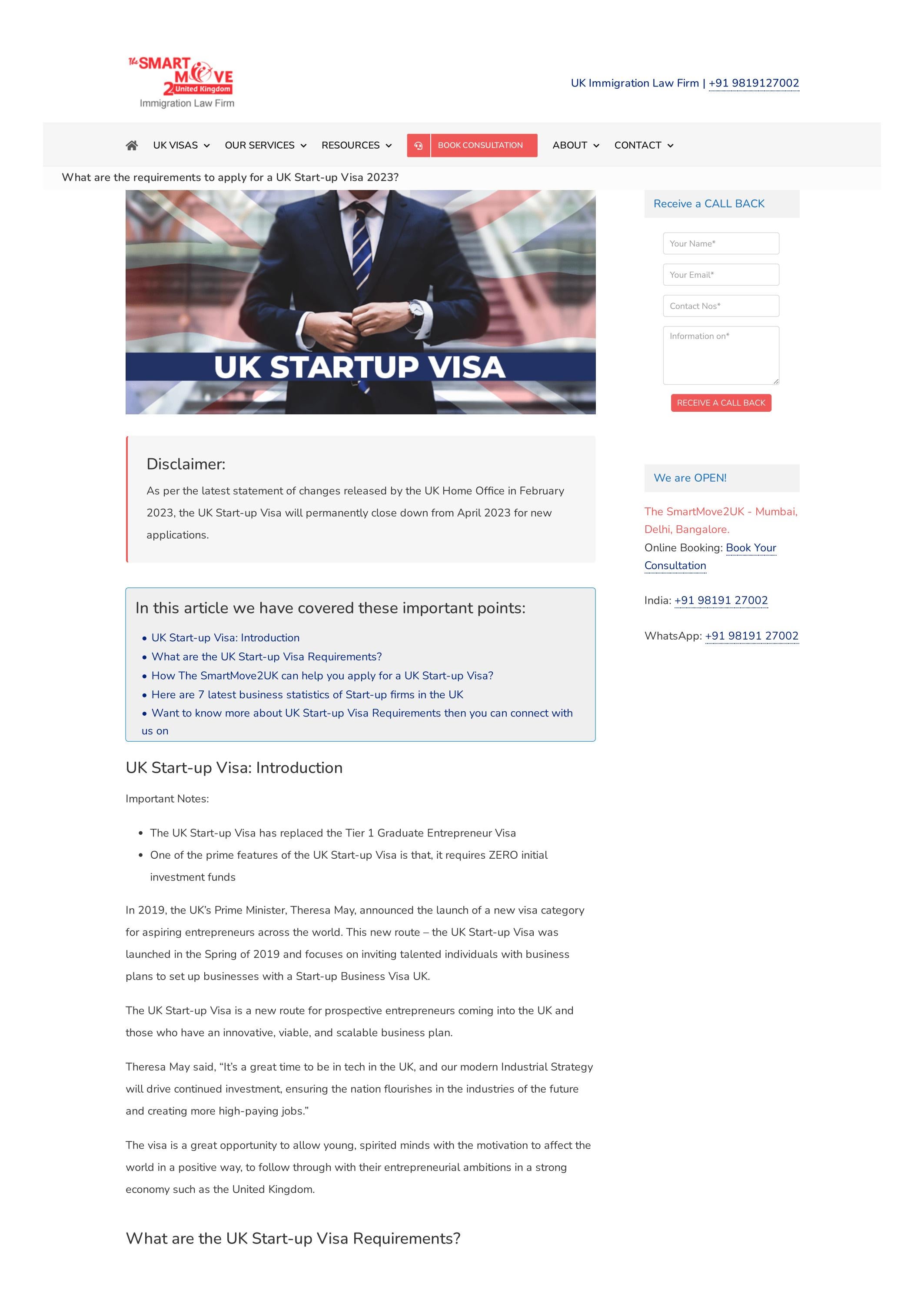 What are the requirements to apply for a UK Start-up Visa 2023? by The SmartMove2UK Immigration ...