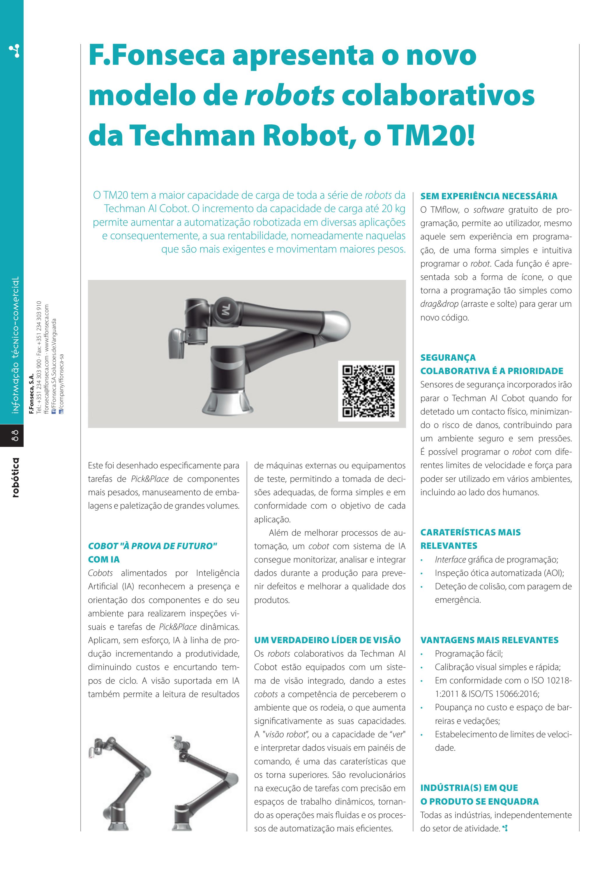 F.Fonseca apresenta o novo modelo de robots colaborativos da Techman Robot, o TM20! by cie - Issuu