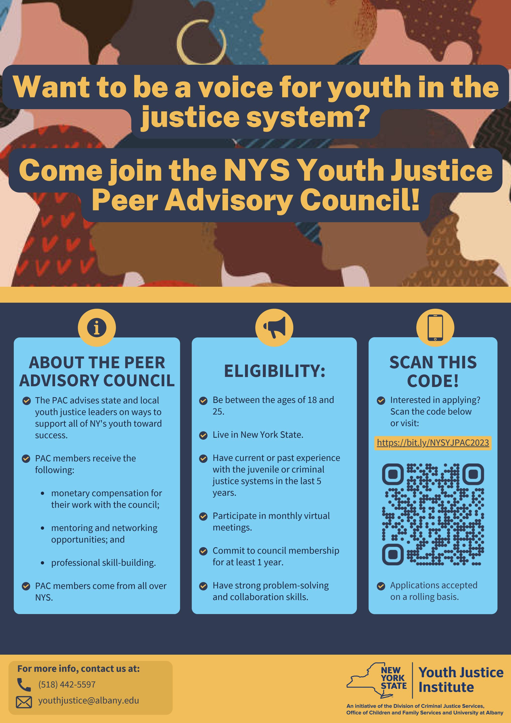 NYS Youth Justice Peer Advisory Council Flyer 2023 by youthjustice ...