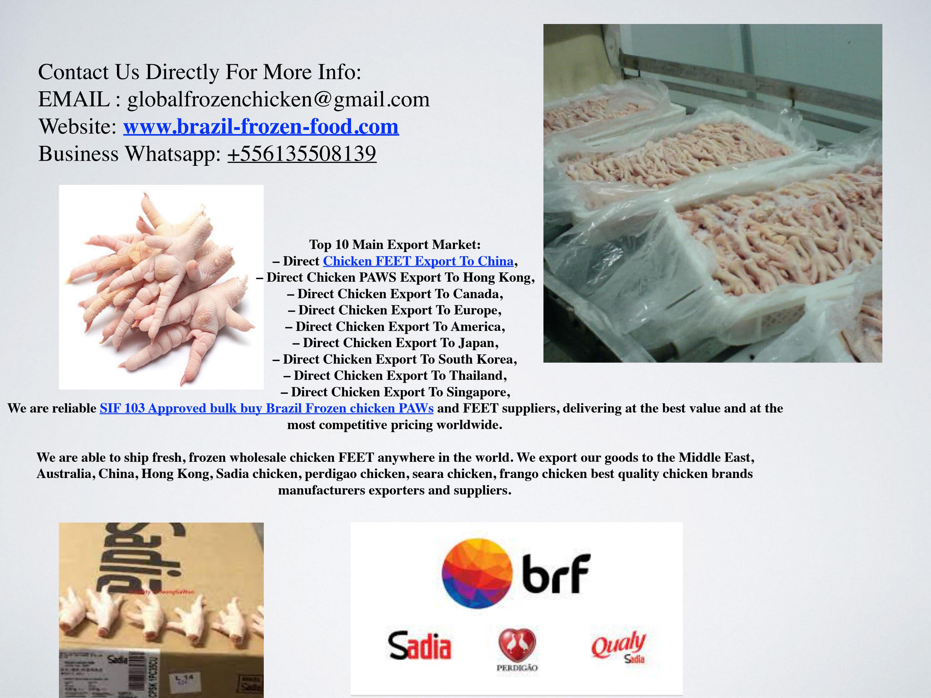 "Halal Frozen Chicken Feet And Chicken Paws From Brazil (SIF Plant) by ...