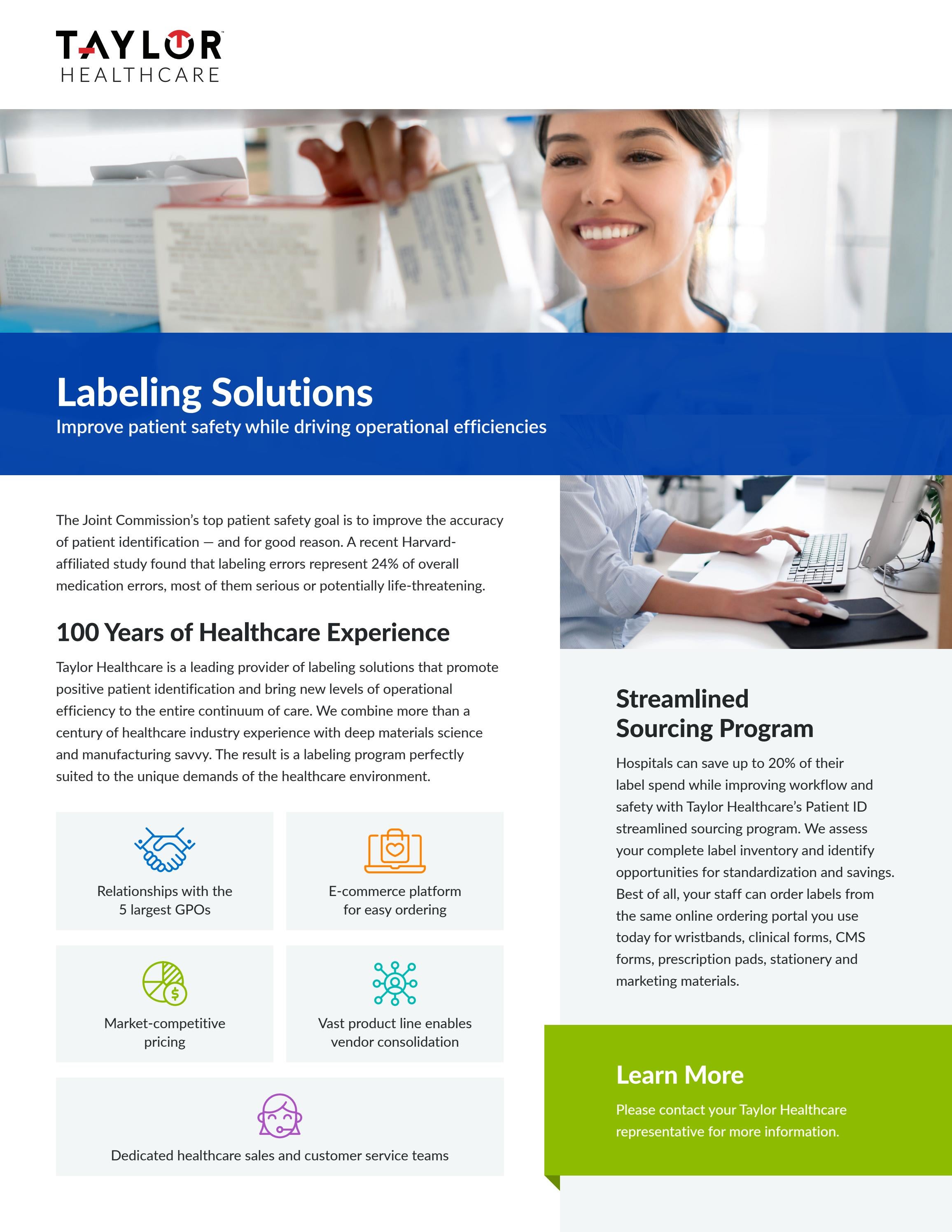 Healthcare Labeling Solutions Brochure by Taylor - Issuu