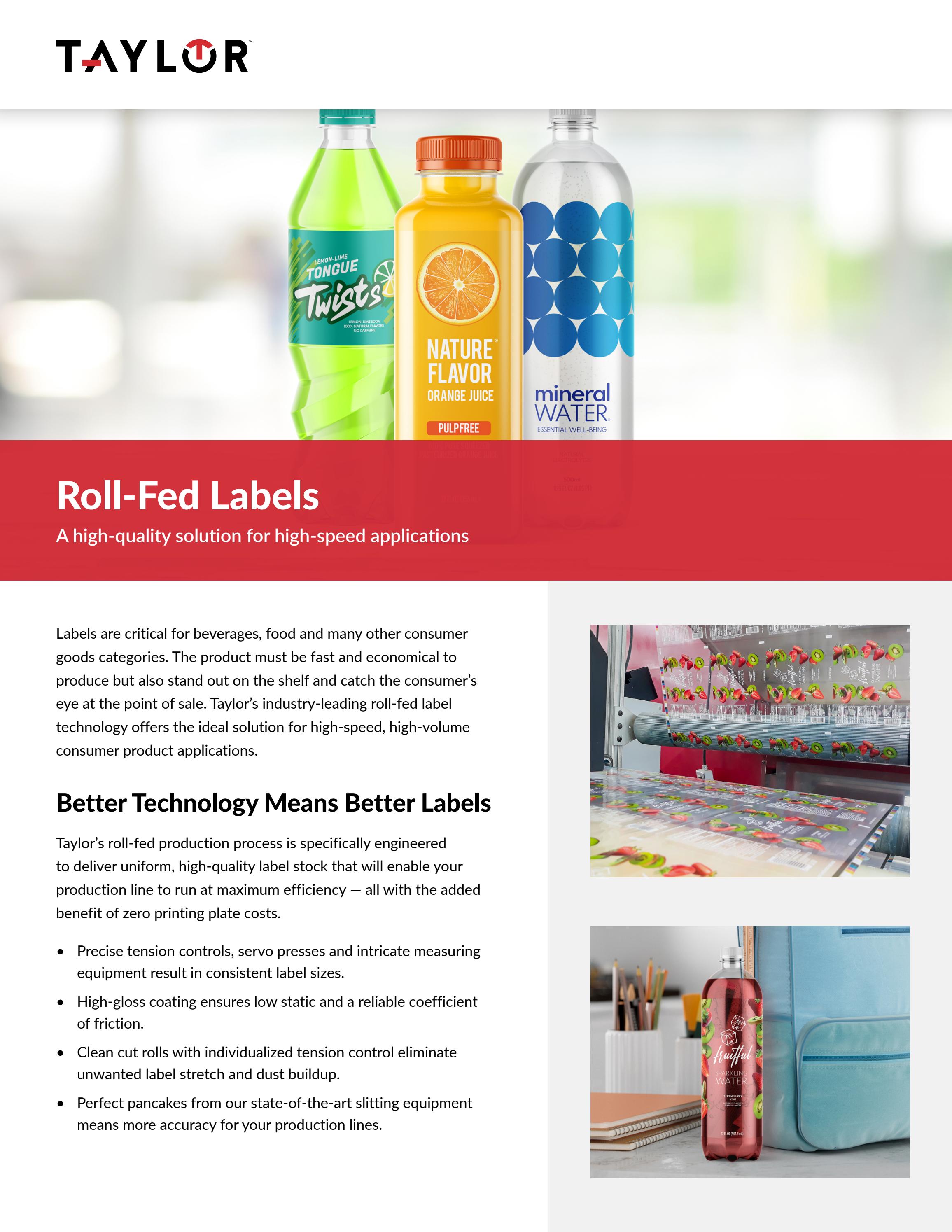 Roll-Fed Labels Brochure by Taylor - Issuu