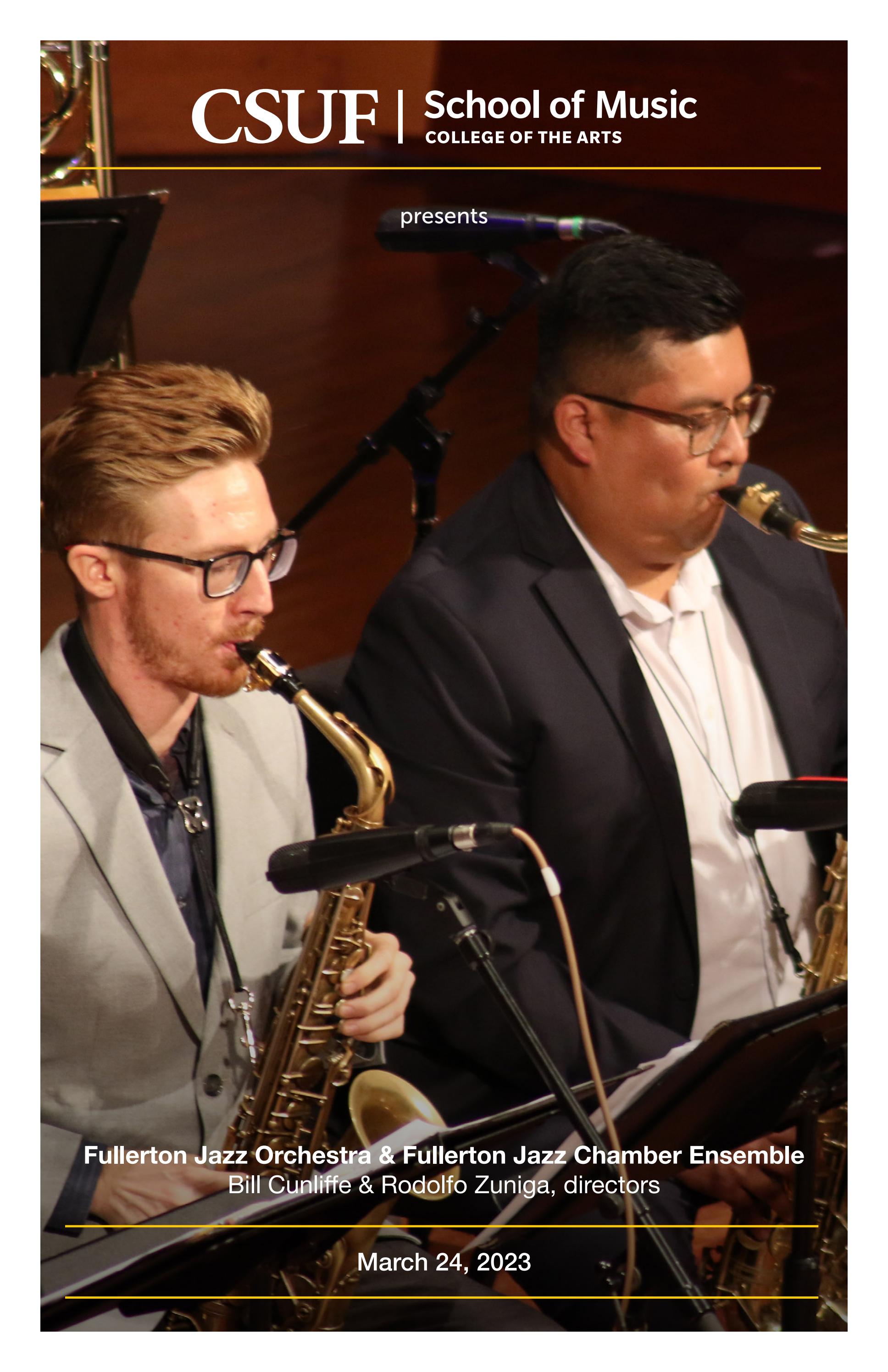 "Fullerton Jazz Orchestra & Fullerton Jazz Chamber Ensemble" program by ...