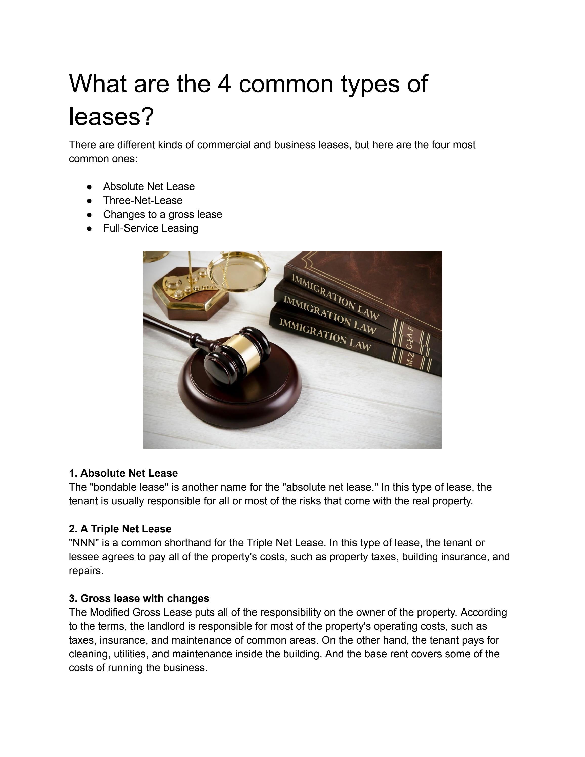What are the 4 common types of leases? by United Solicitors - Issuu
