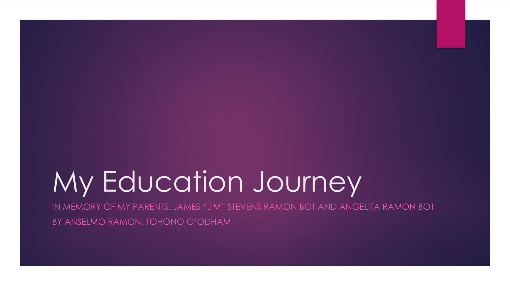 Elder Story Series: My Education Journey by Anselmo Ramon by American ...