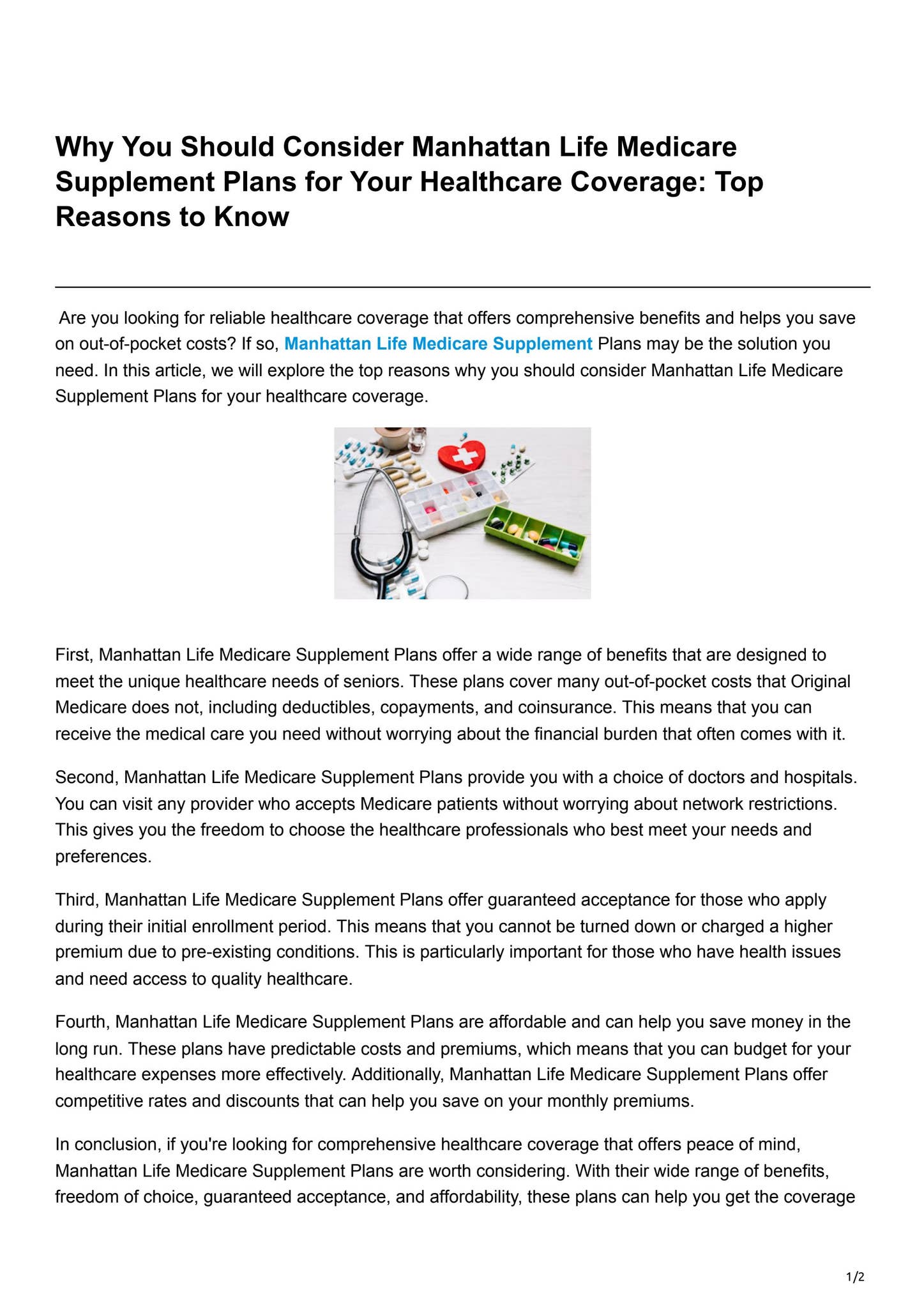 Why You Should Consider Manhattan Life Medicare Supplement Plans for ...