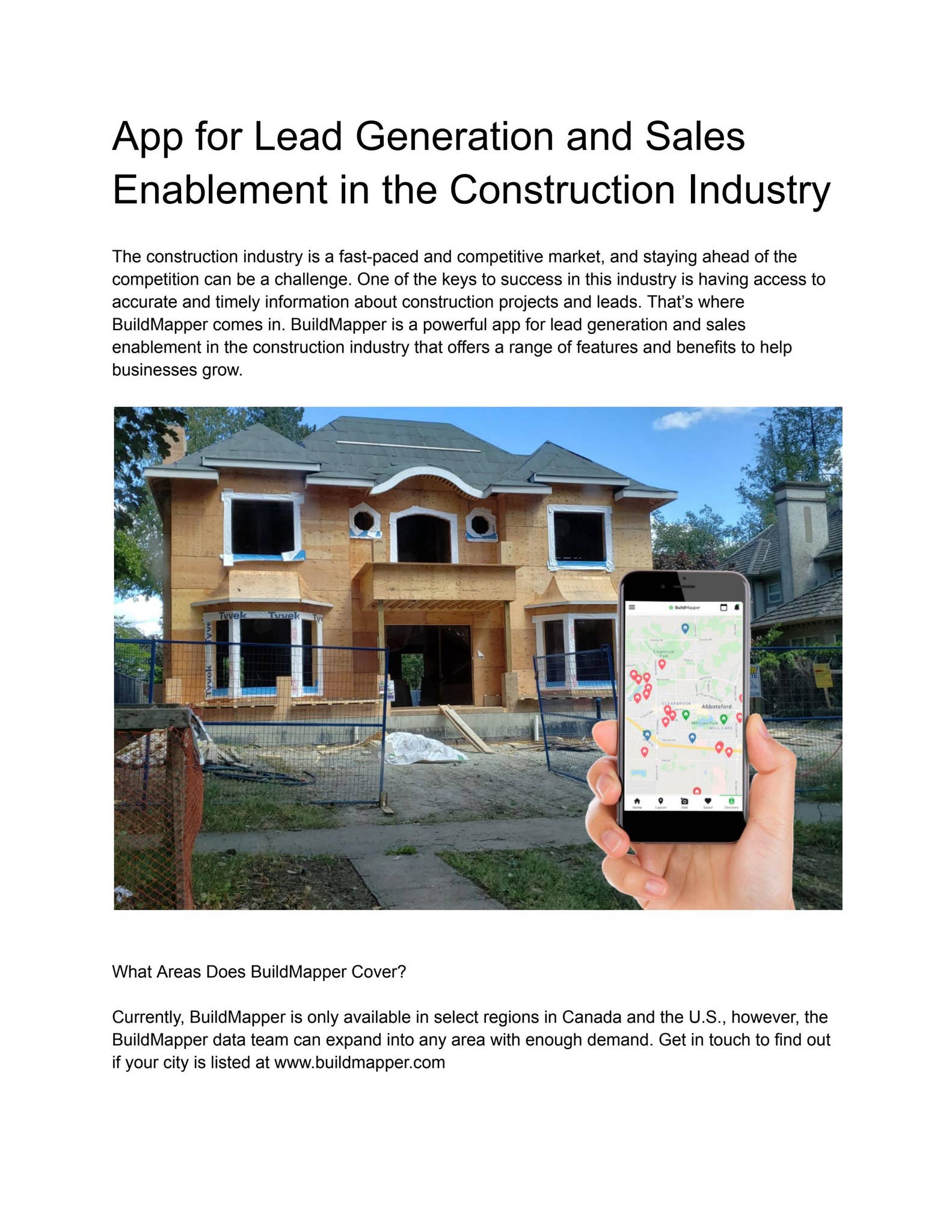 App for Lead Generation and Sales Enablement in the Construction ...
