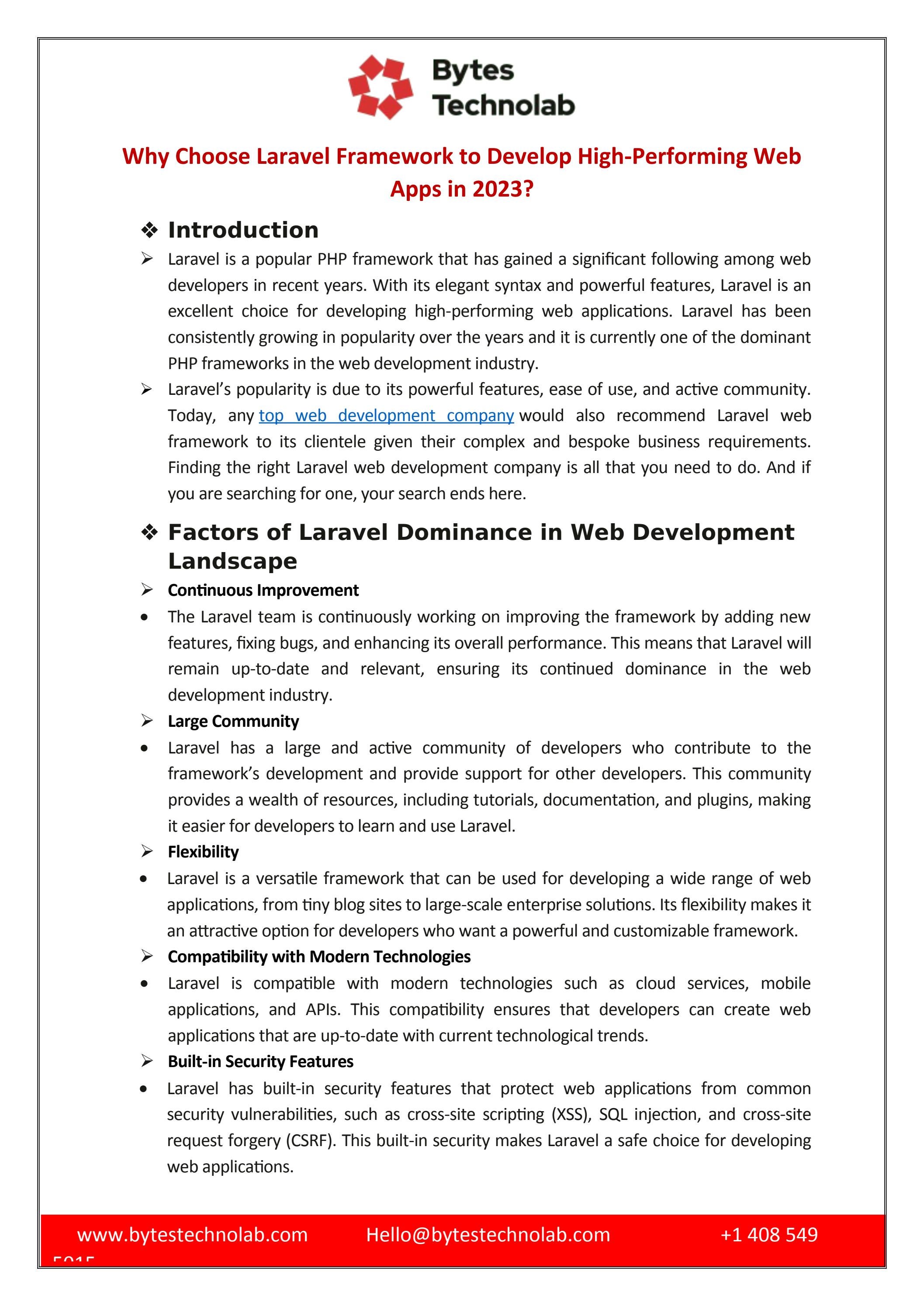 Why Choose Laravel Framework to Develop High-Performing Web Apps in 2023? by Roberto Swartz - Issuu