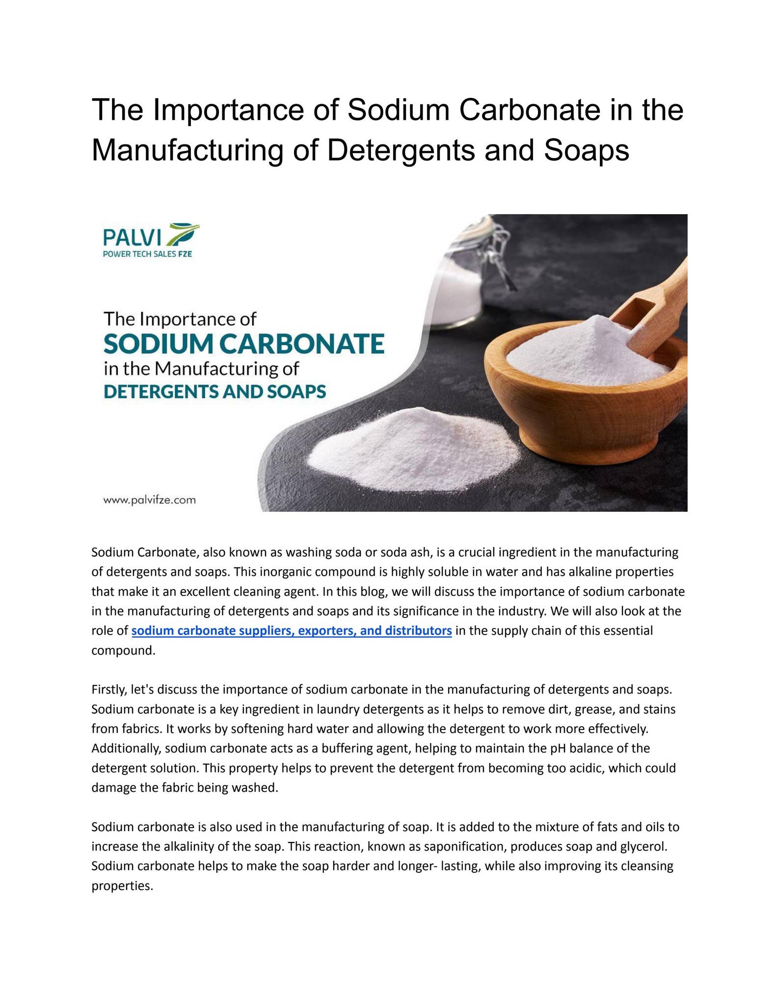 The Importance of Sodium Carbonate in the Manufacturing of Detergents ...