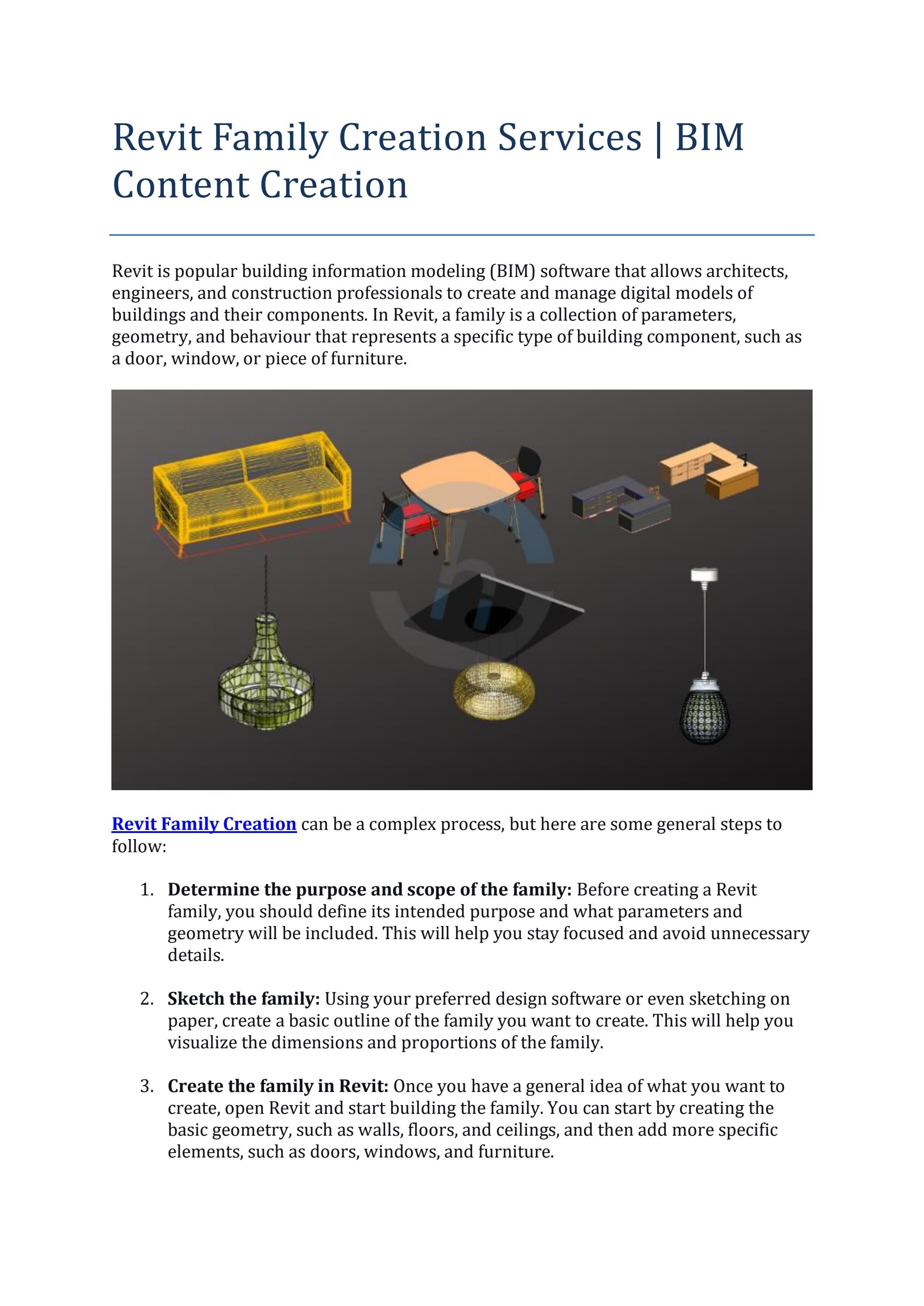 Revit Family Creation Services | BIM Content Creation by Chudasama ...