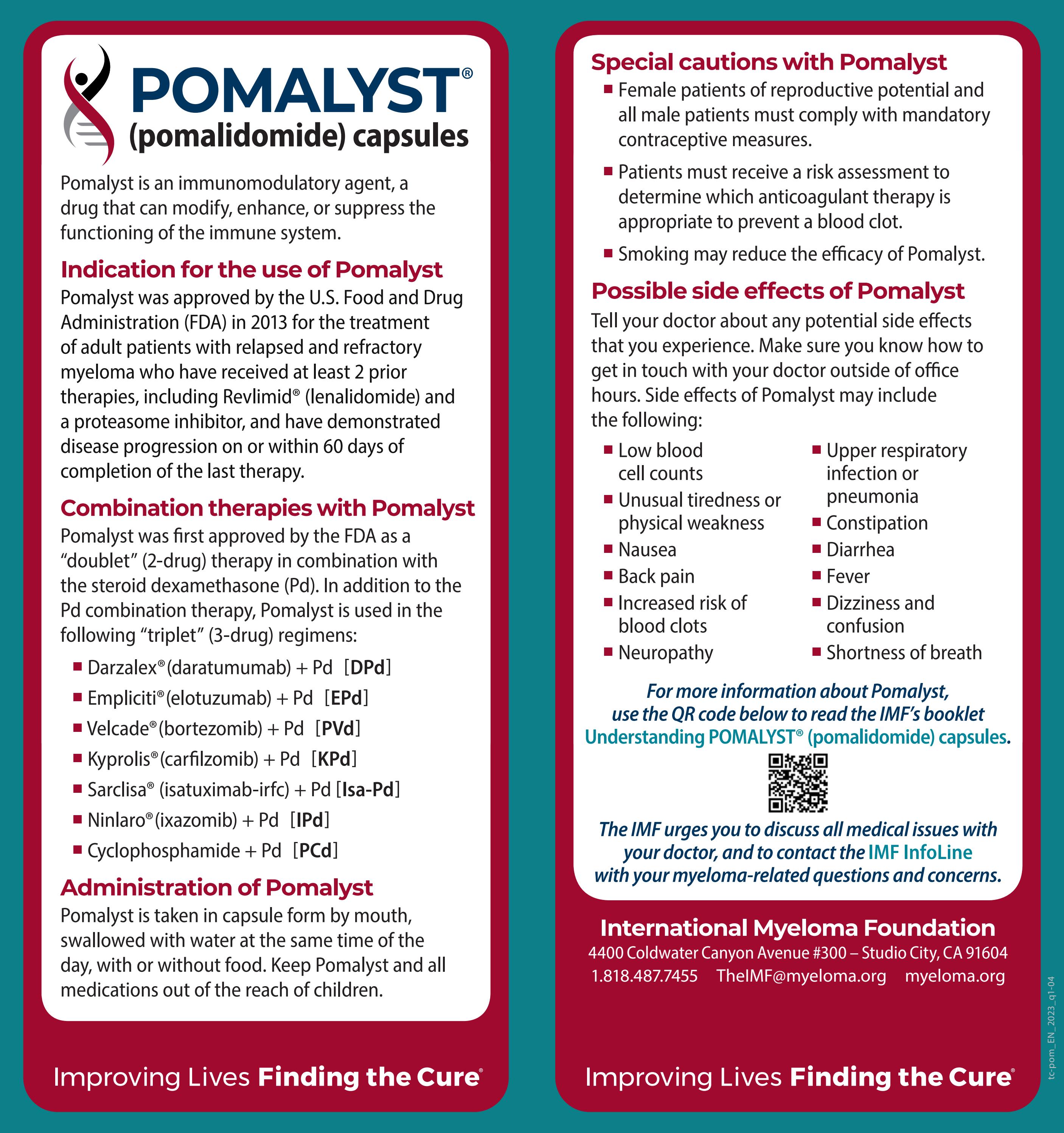 Tip Card: Pomalyst (pomalidomide) by International Myeloma Foundation ...